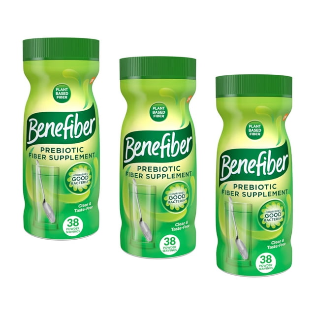 3 Pack Benefiber Fiber Supplement Sugar Free 38 Powder Servings 54