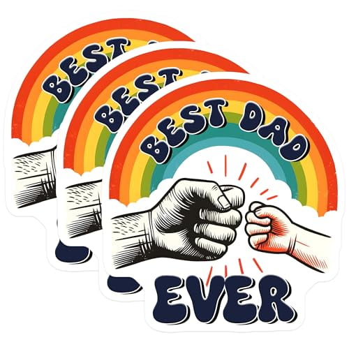 (3 Pack) Best Dad Ever Decals - Rainbow Graphic Decal - Fathers Day ...