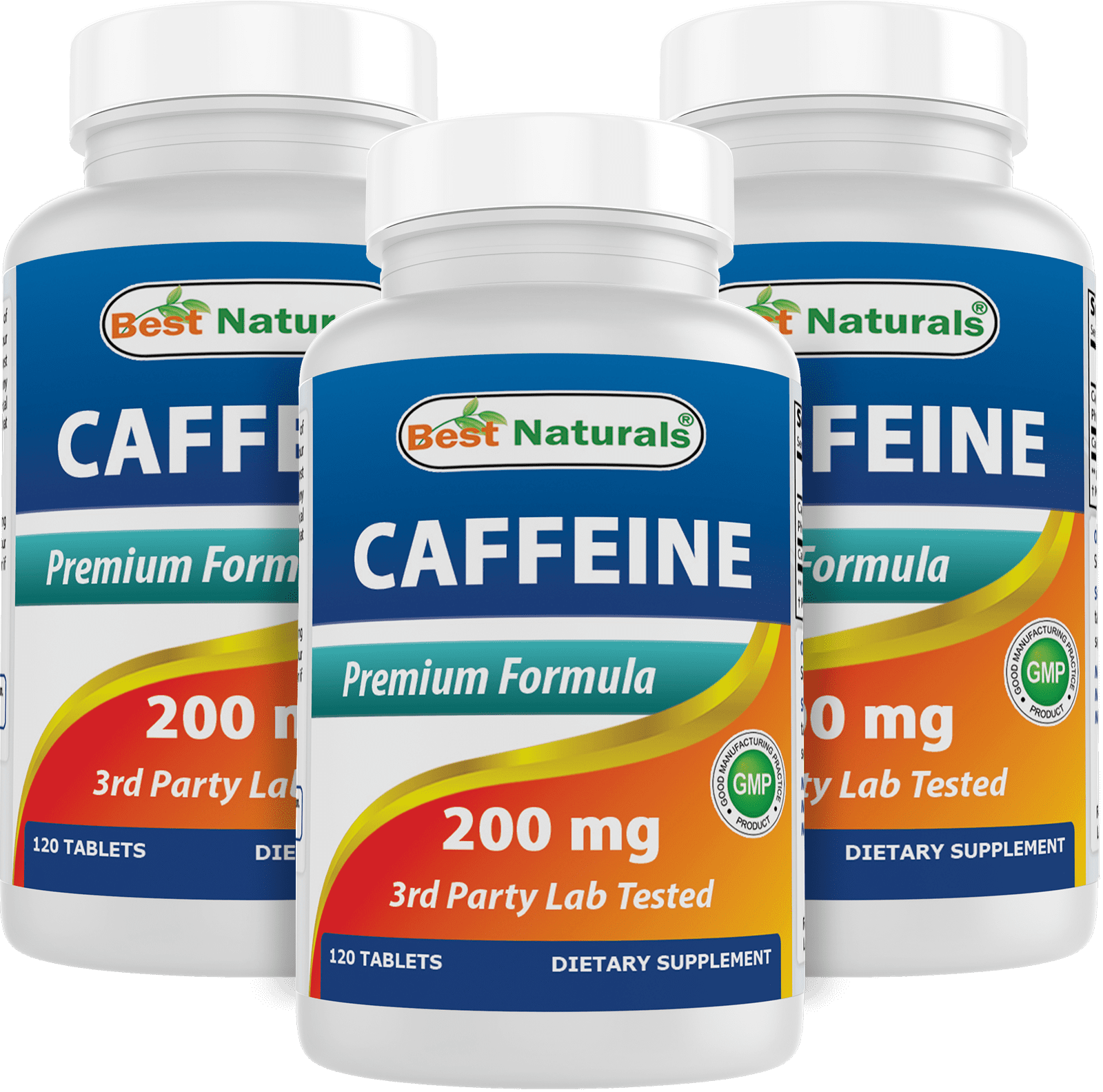 Best Naturals Caffeine Pills, 200mg Energy Booster Supplement, 3 Pack ...