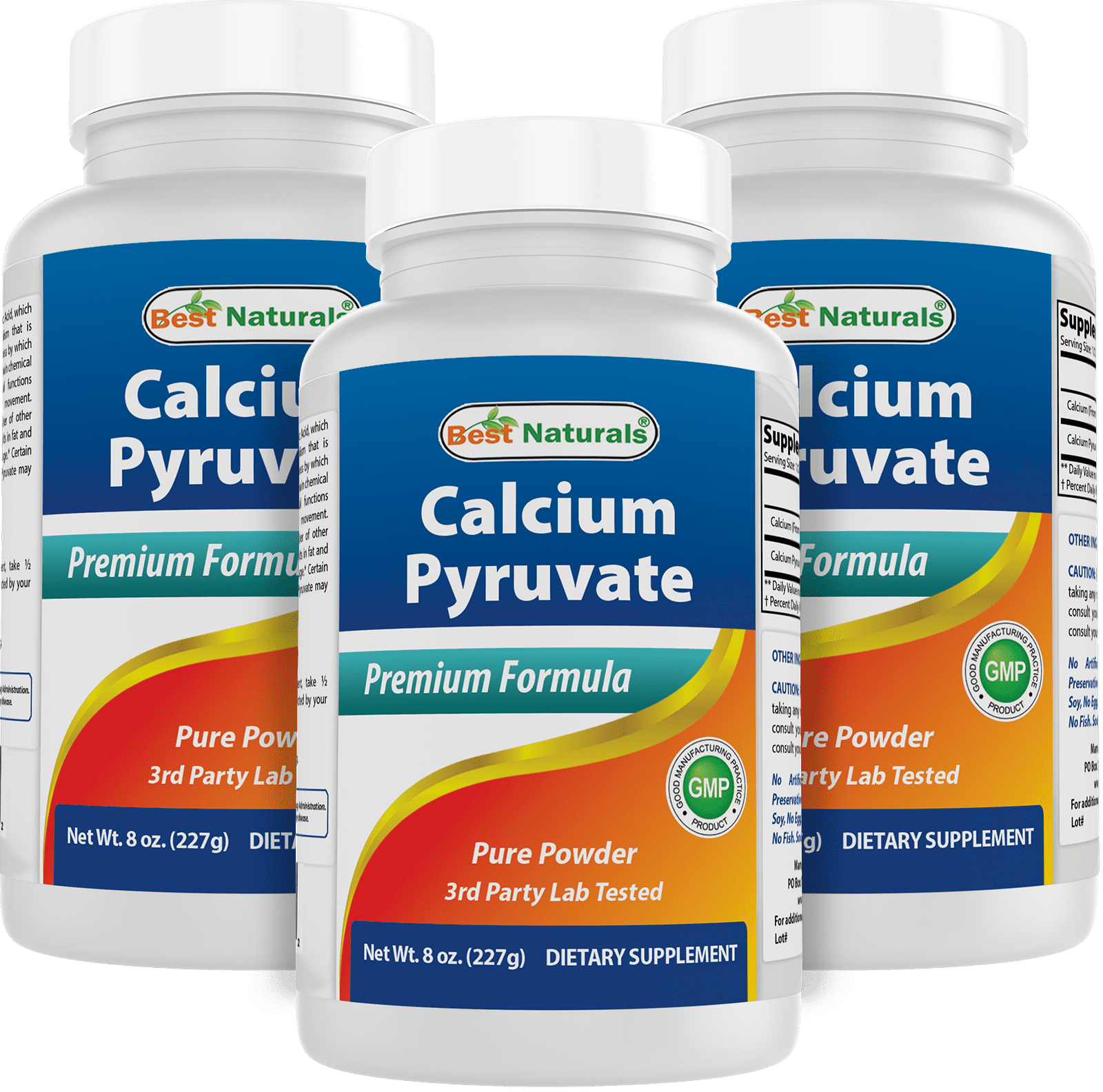 3 Pack Best Naturals Calcium Pyruvate 8 oz Powder | Helps Reduce Weight ...