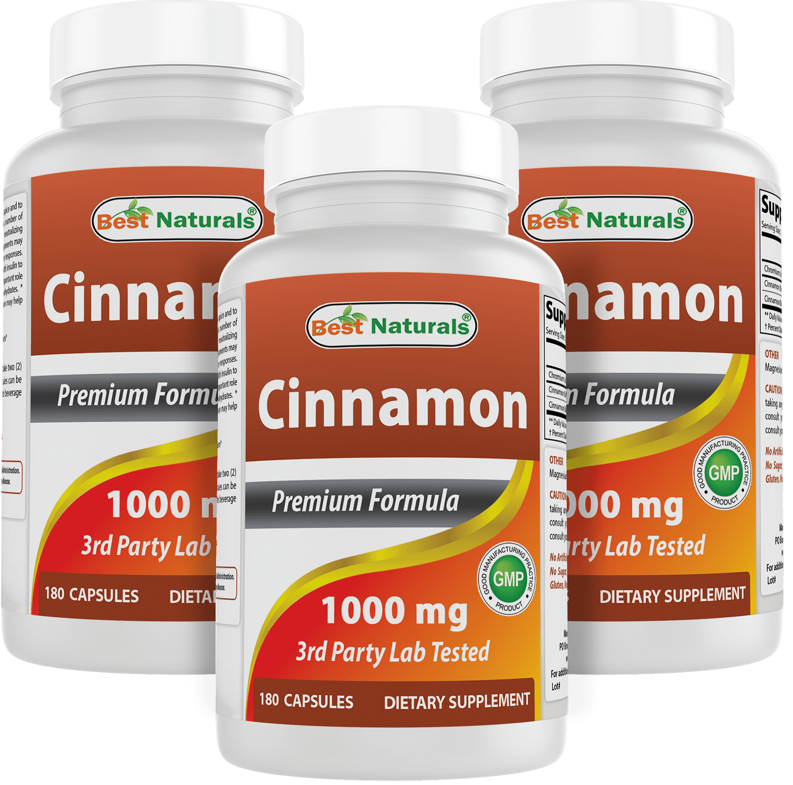 Best Naturals Cinnamon 1000mg & Chromium 200mcg Supplement, 180 ...