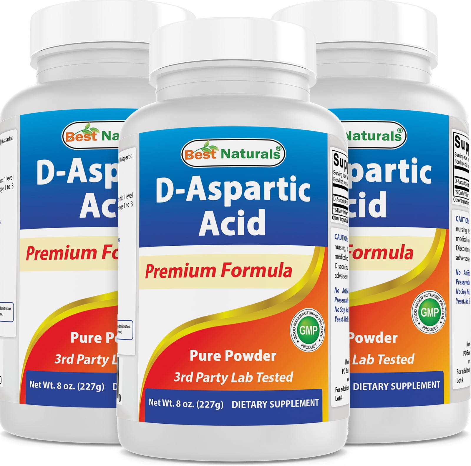 3 Pack Best Naturals D-Aspartic Acid Pure 8 Oz Powder | Testosterone ...