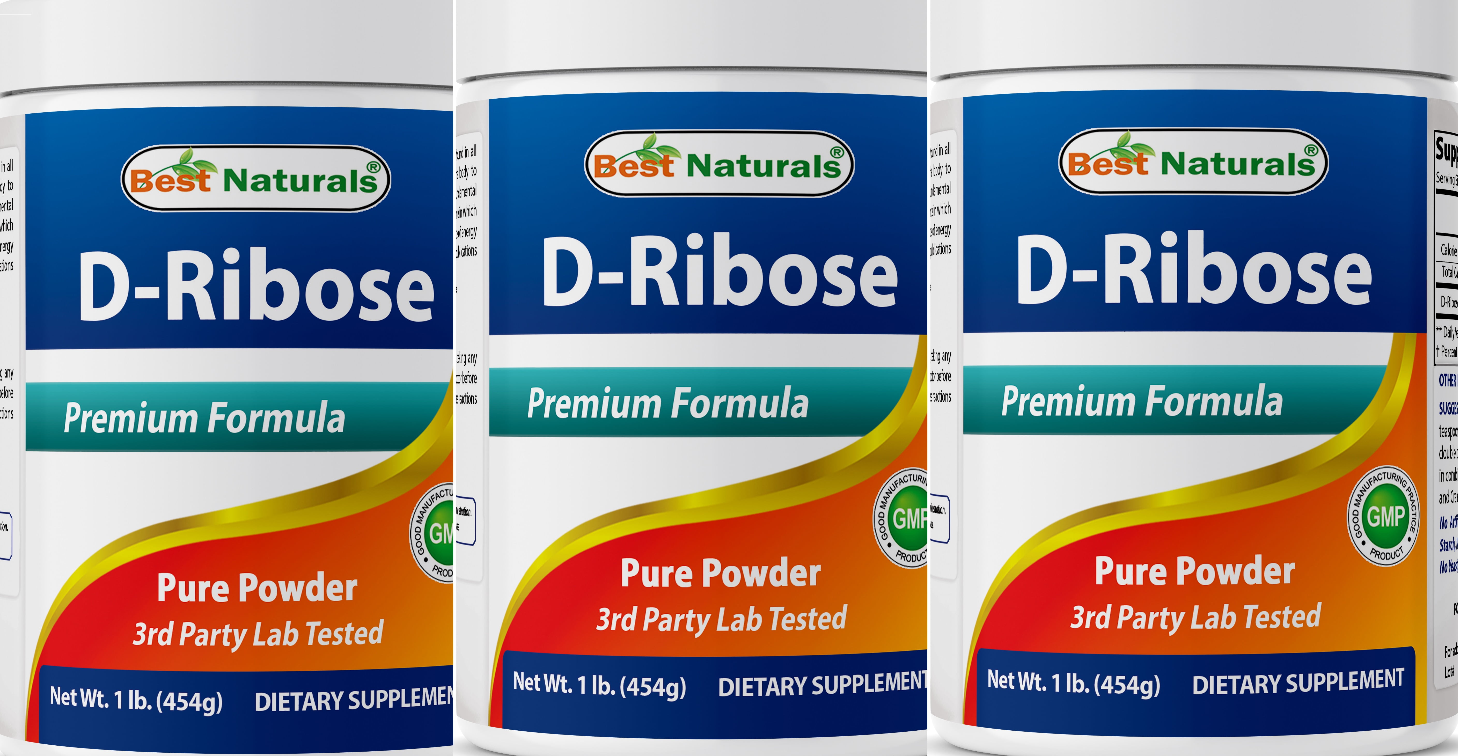 Best Naturals Pure D-Ribose Supplements, 3 Pack 1 Lb Powder (Total 3 Lb ...