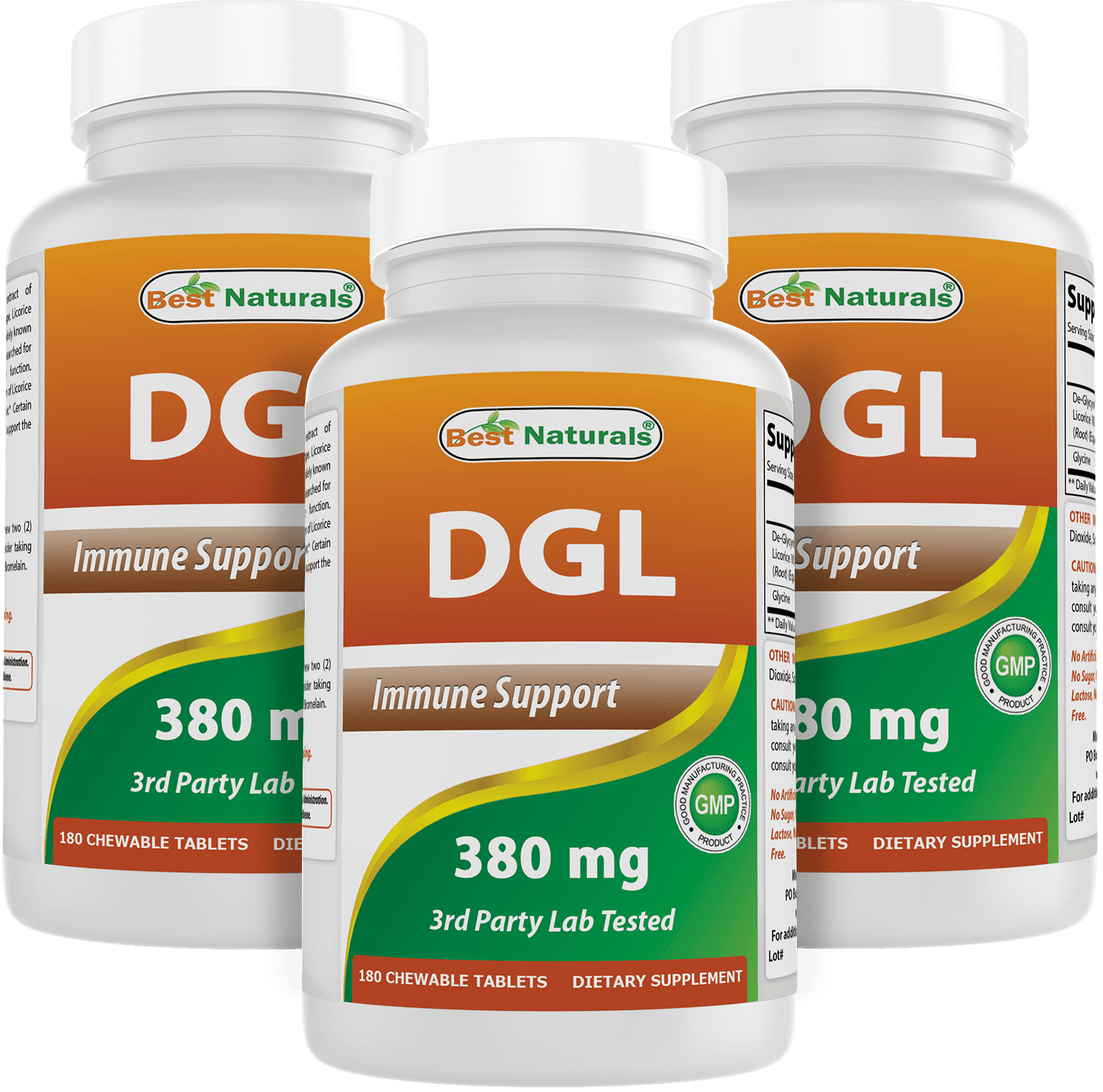 Best Naturals DGL Chewable Tablets, 380 mg, Pack of 3 - Promotes ...