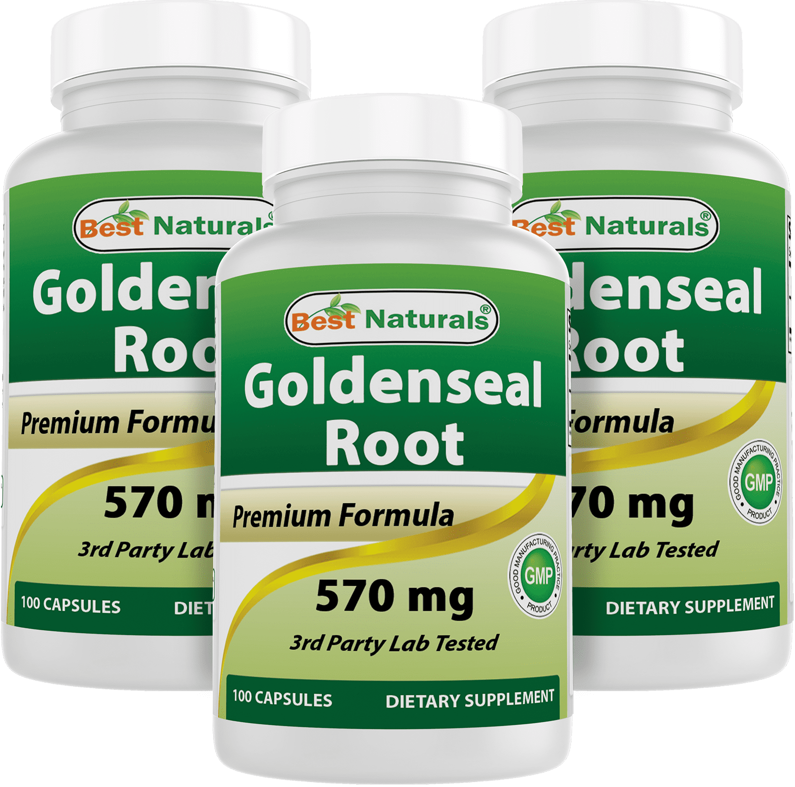 Best Naturals Goldenseal Root Capsules, 570mg, 3 Pack, 100 Count ...