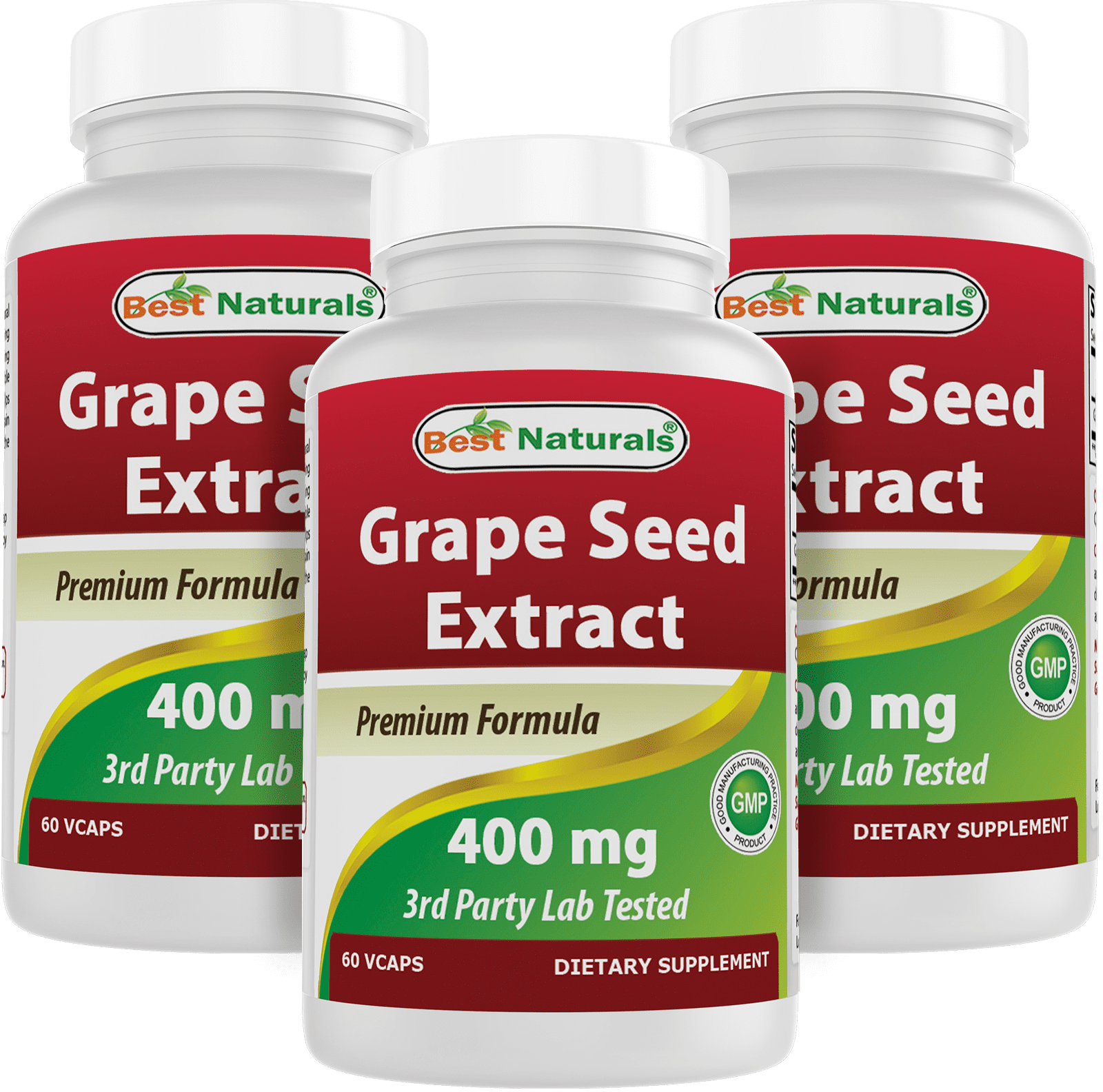 Best Naturals Grape Seed Extract Supplements, 400 mg, 60 Vegetarian ...