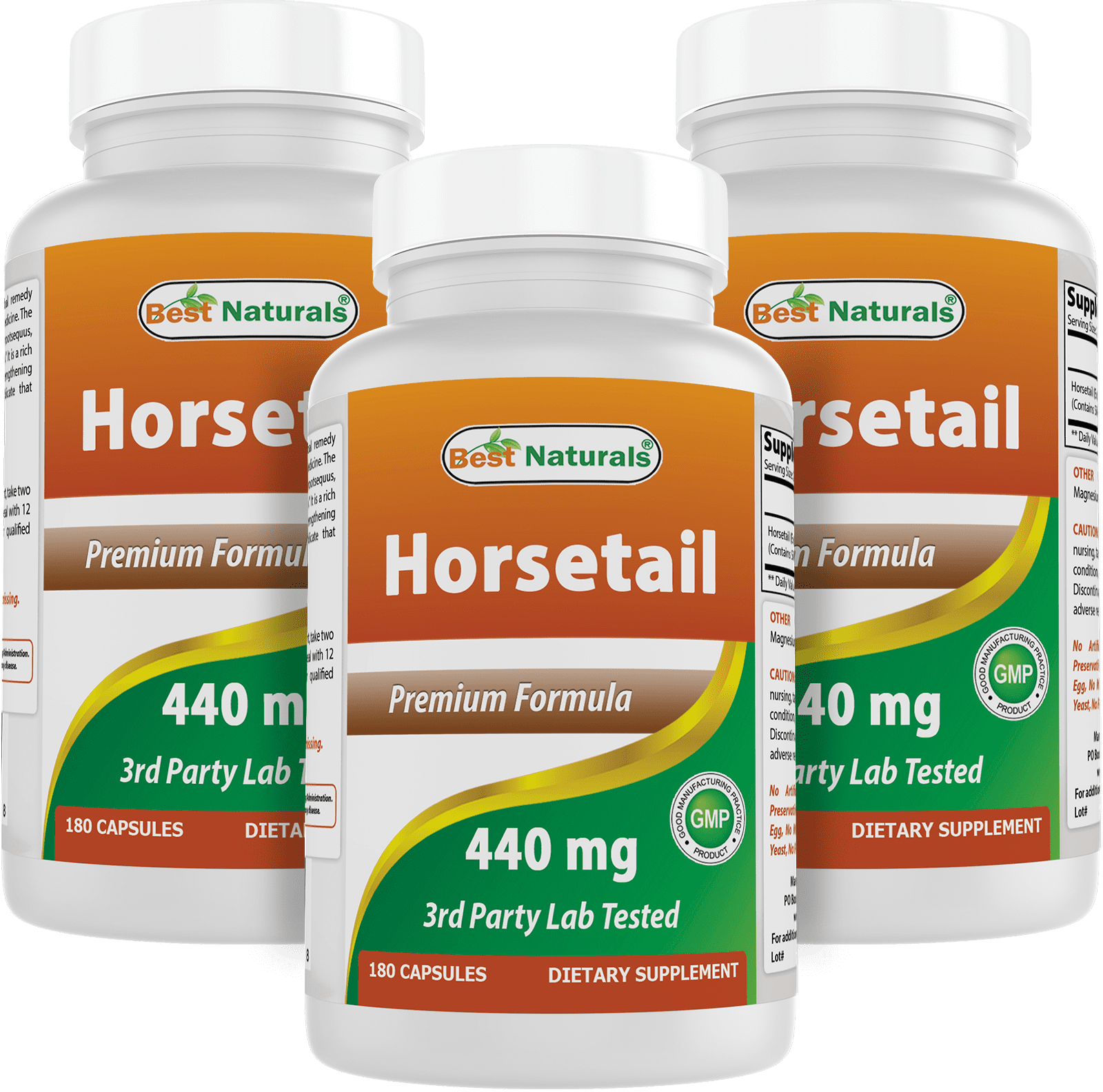 Best Naturals Horsetail Herb Supplement, 440 mg, 180 Capsules, Supports ...