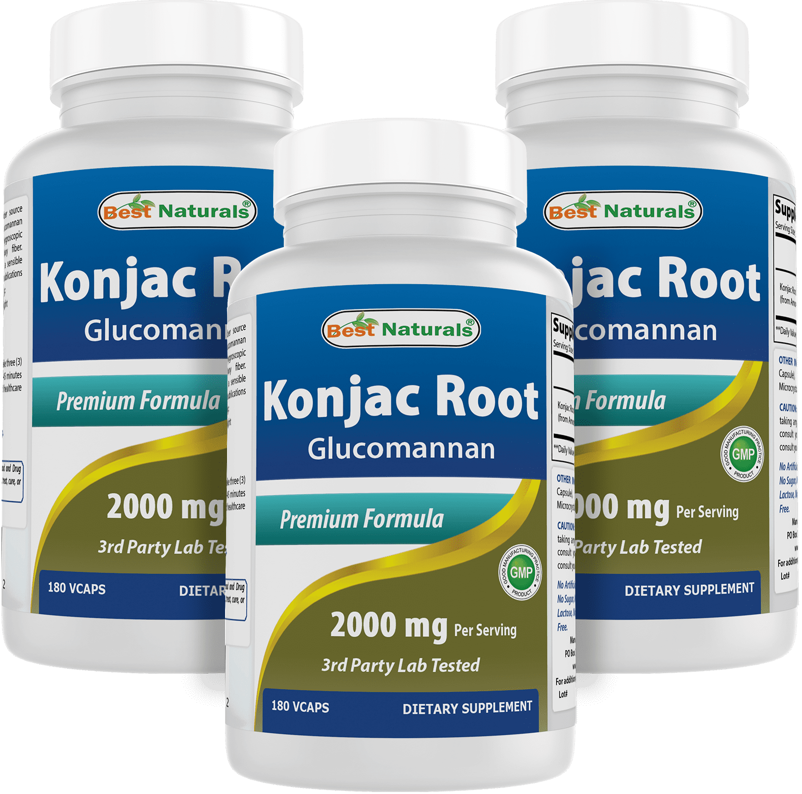 Best Naturals Konjac Root Glucomannan Fiber, 2000 mg, 180 Vegetarian ...
