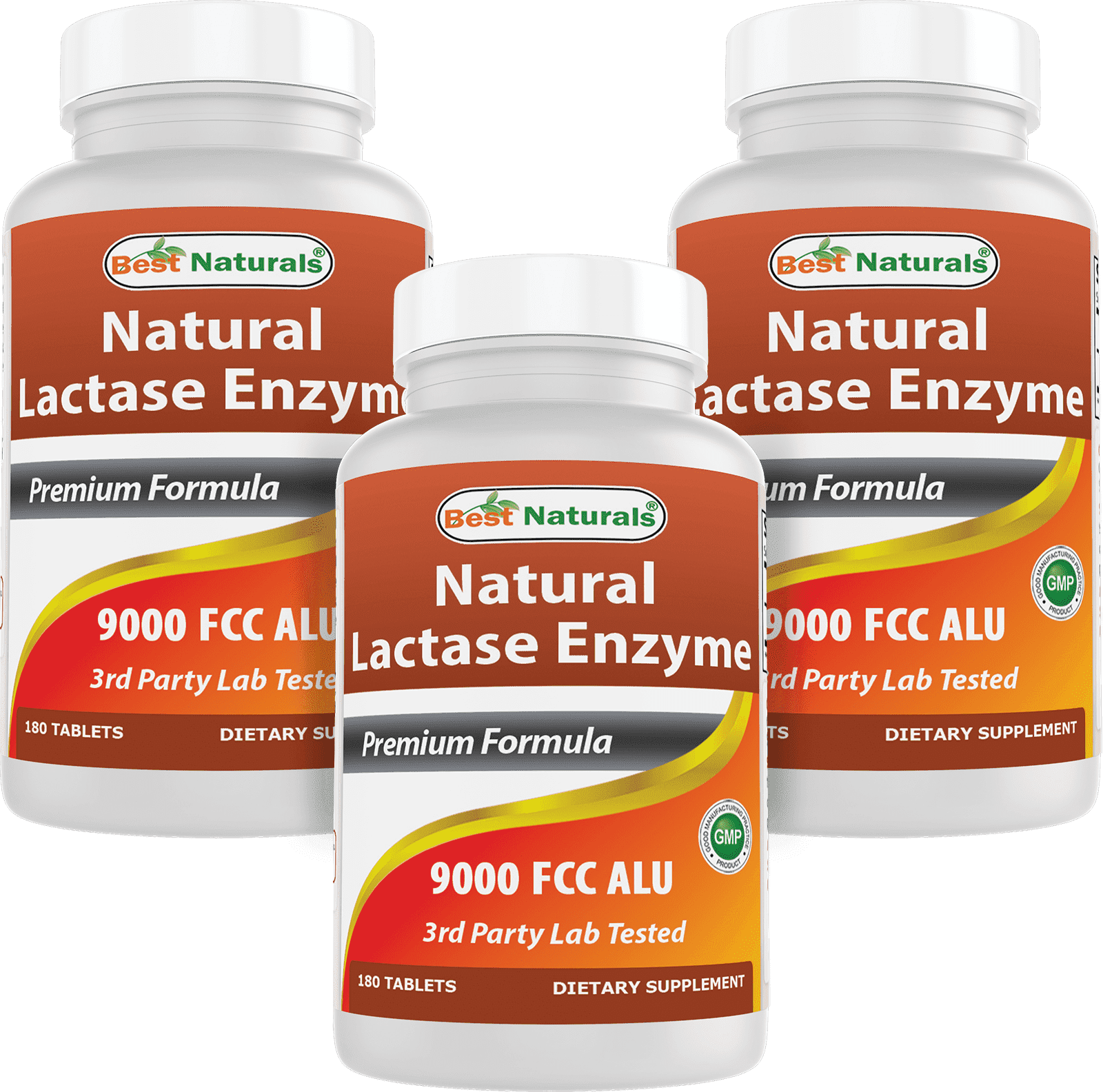 Best Naturals Lactaid Supplement, Lactose Intolerance Relief, 3 Pack ...