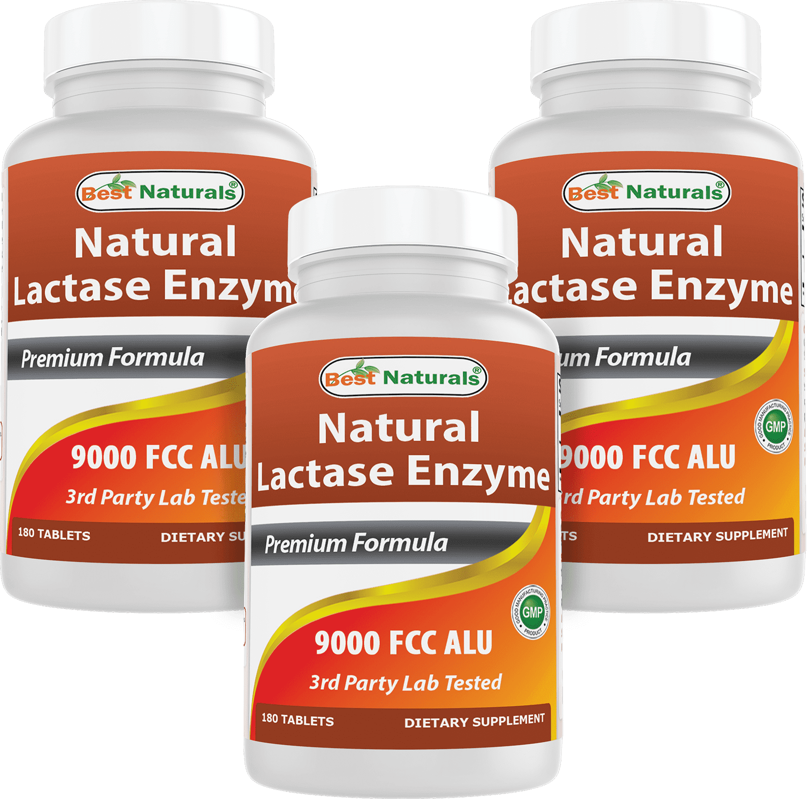 Best Naturals Lactaid Supplement, Lactose Intolerance Relief, 3 Pack ...