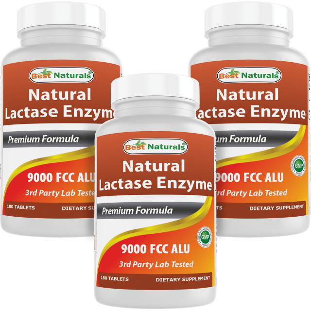 Best Naturals Lactaid Supplement, Lactose Intolerance Relief, 3 Pack ...
