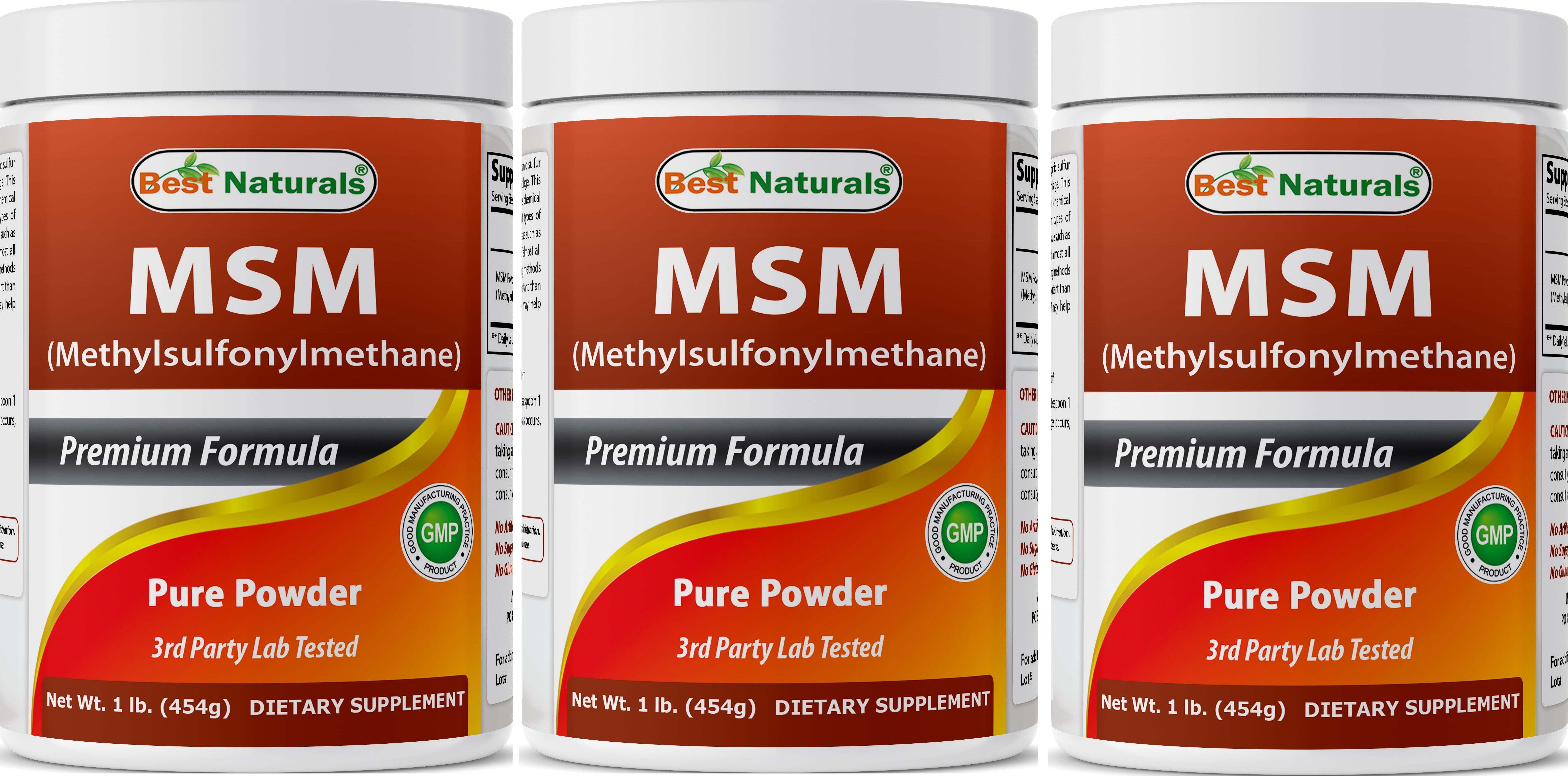 3 Pack Best Naturals MSM Pure Powder 1 Lb (454g) - Walmart.com