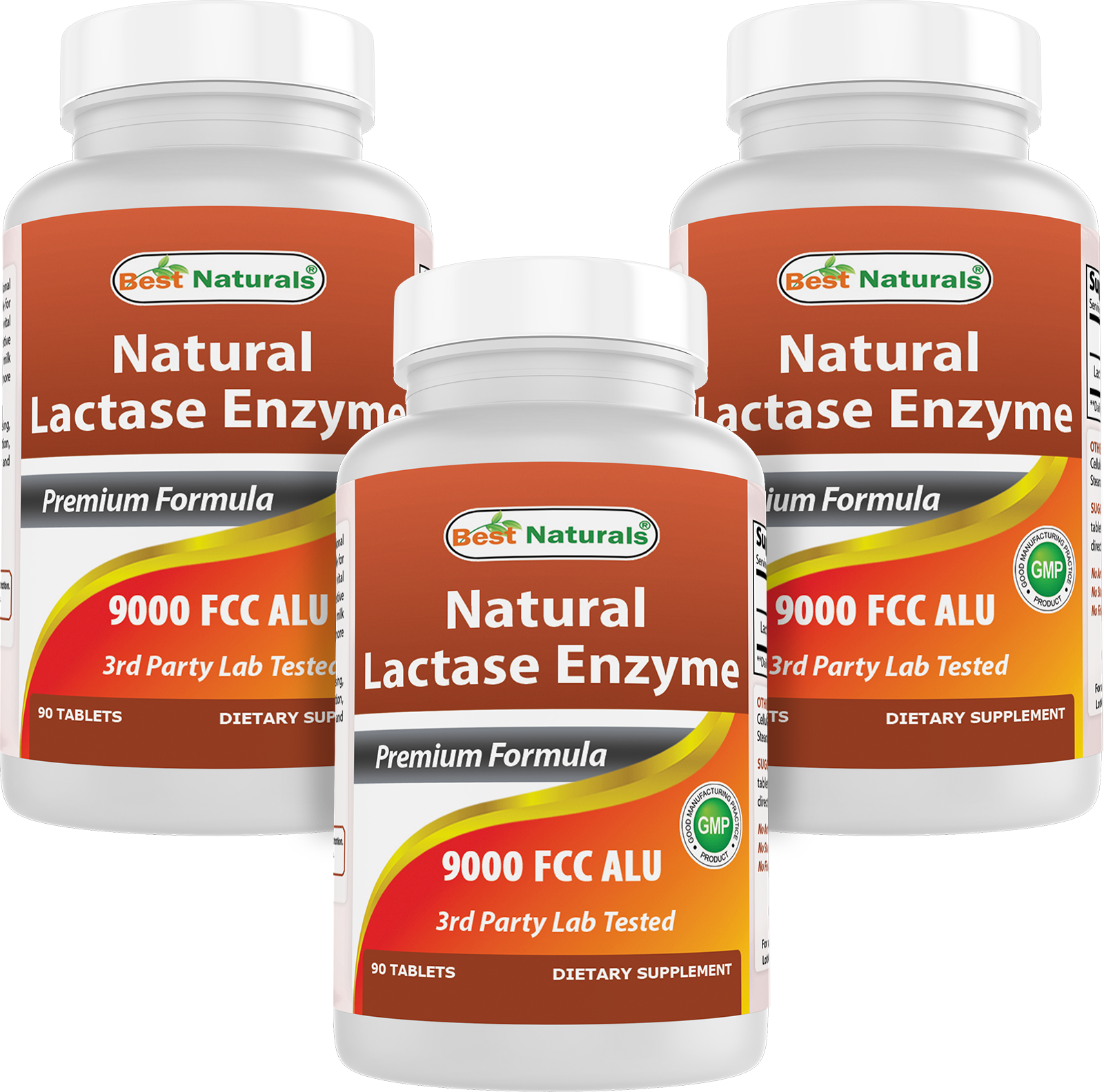 Best Naturals Lactase Enzyme 180 Tablets, 3000 FCC Digestive Aid for ...