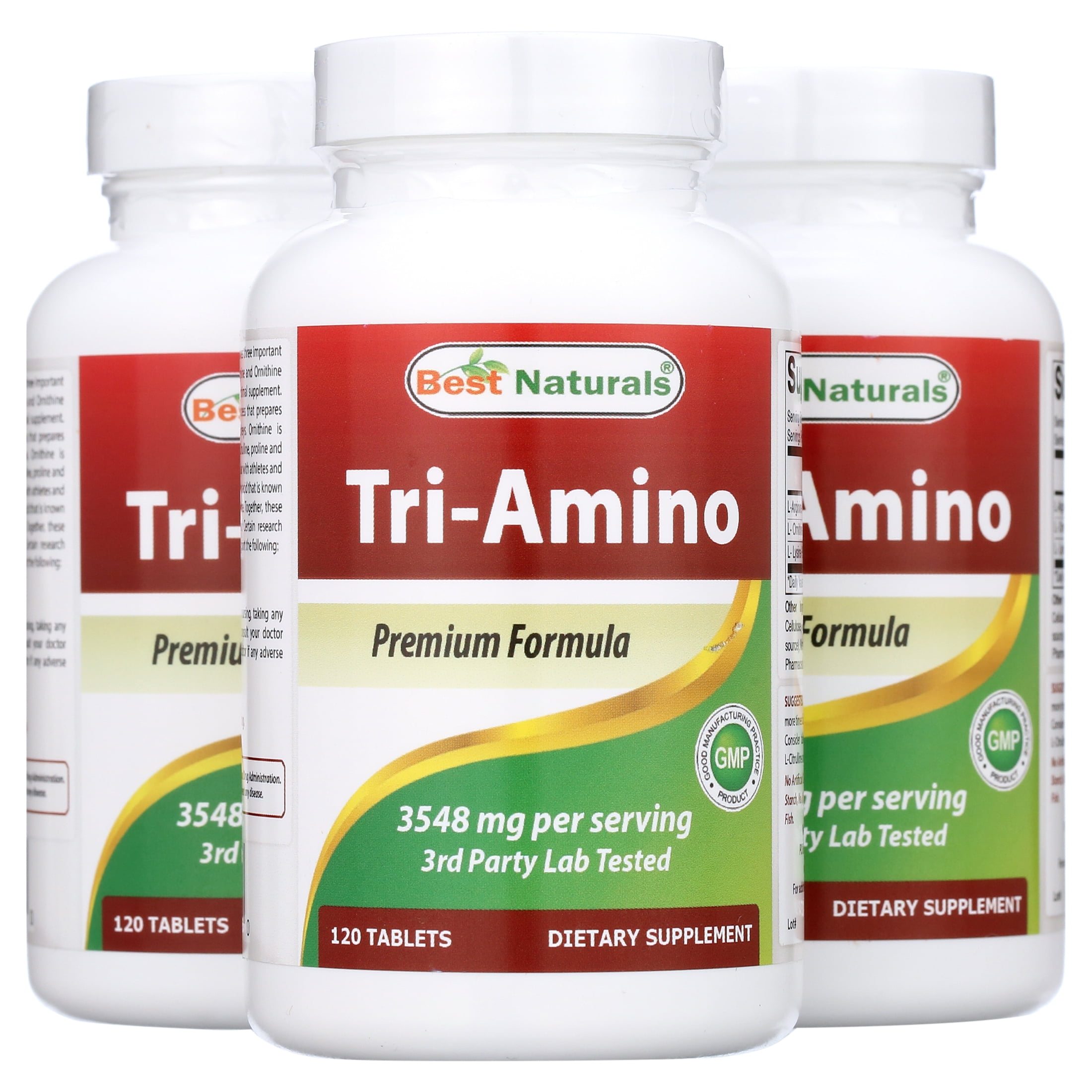 Best Naturals Tri-Amino 120 Tablets with L-Arginine, L-Ornithine, L ...