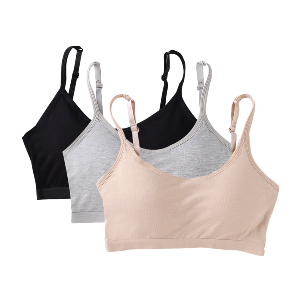 3 Pack Big Girls Bra Training Bras Cami Sports Bras Padded Comfort Flex ...