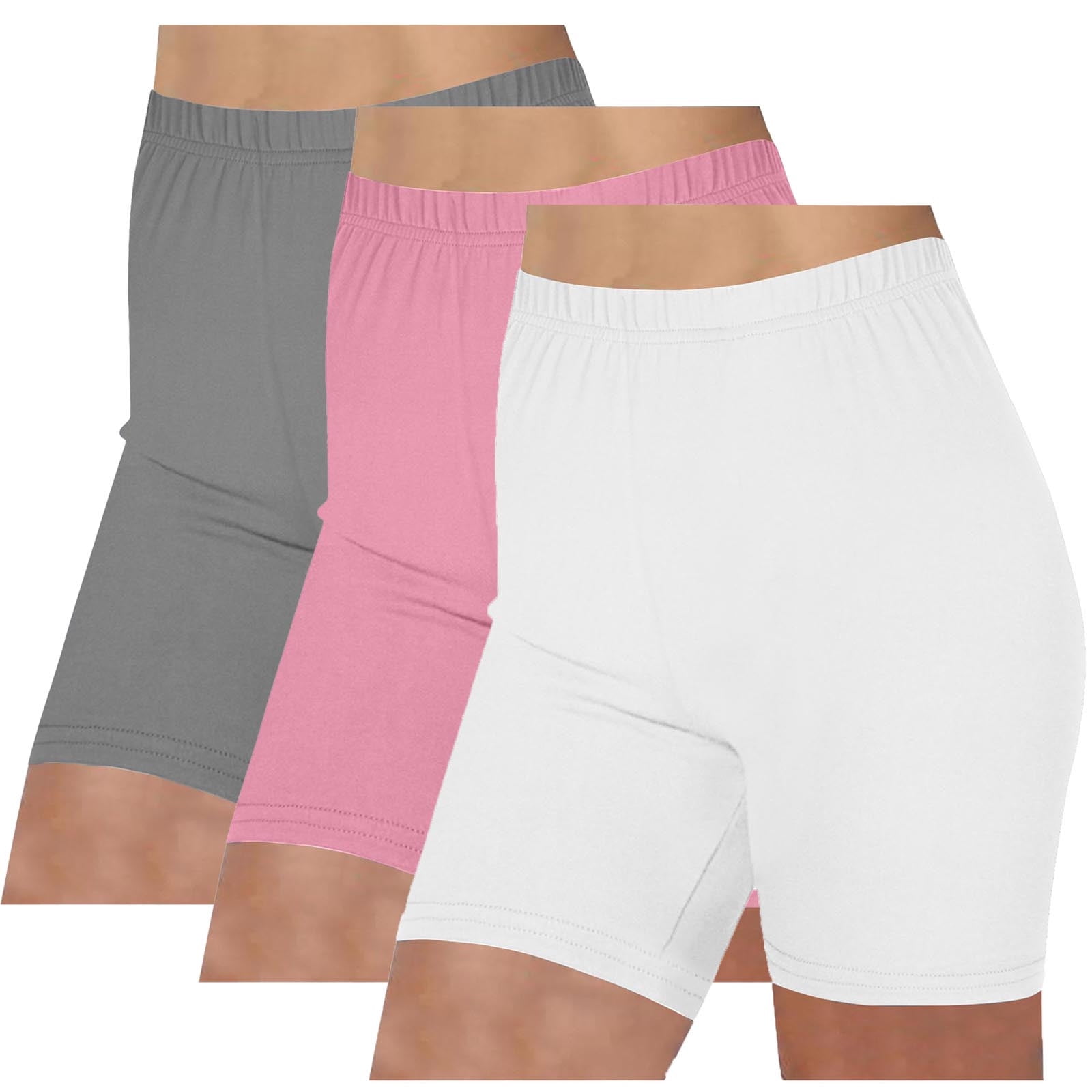 3 Pack Biker Shorts Women High Waisted Stretch Yoga Shorts Elastic ...