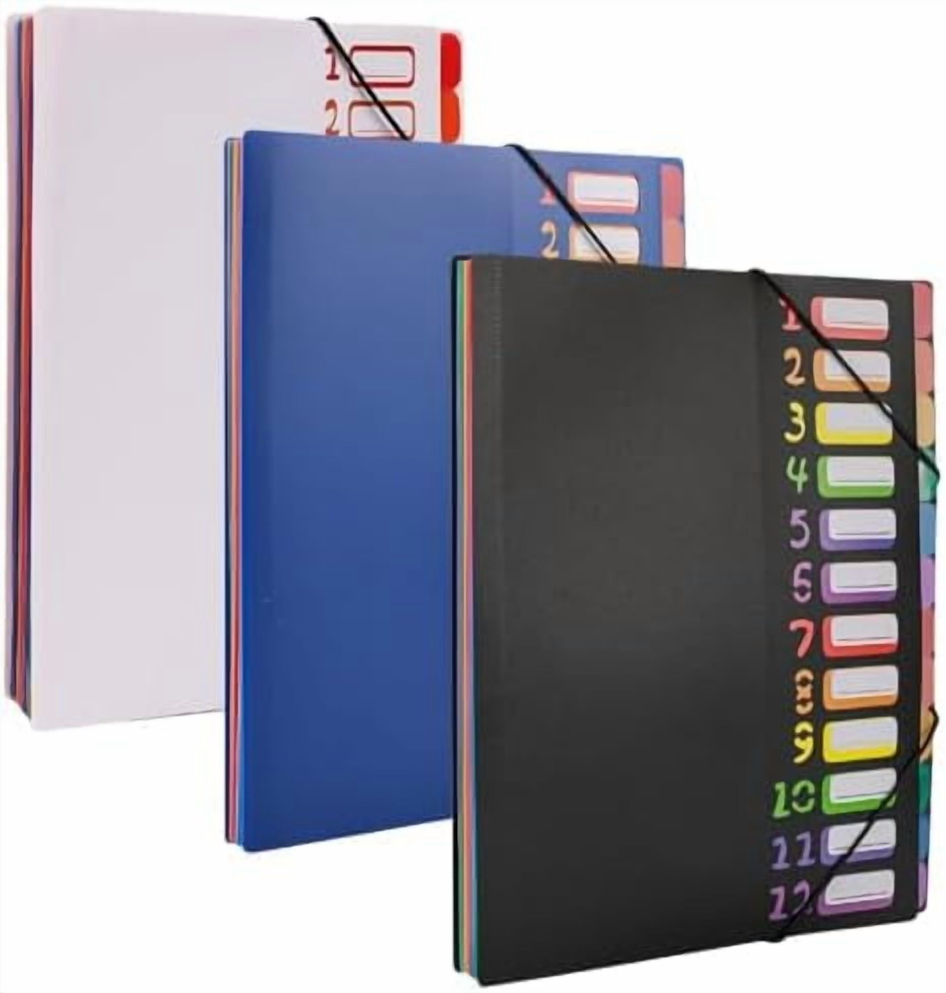 3 Pack Binder with Dividers, 12 Pocket Folder Organizer Multi Pocket ...