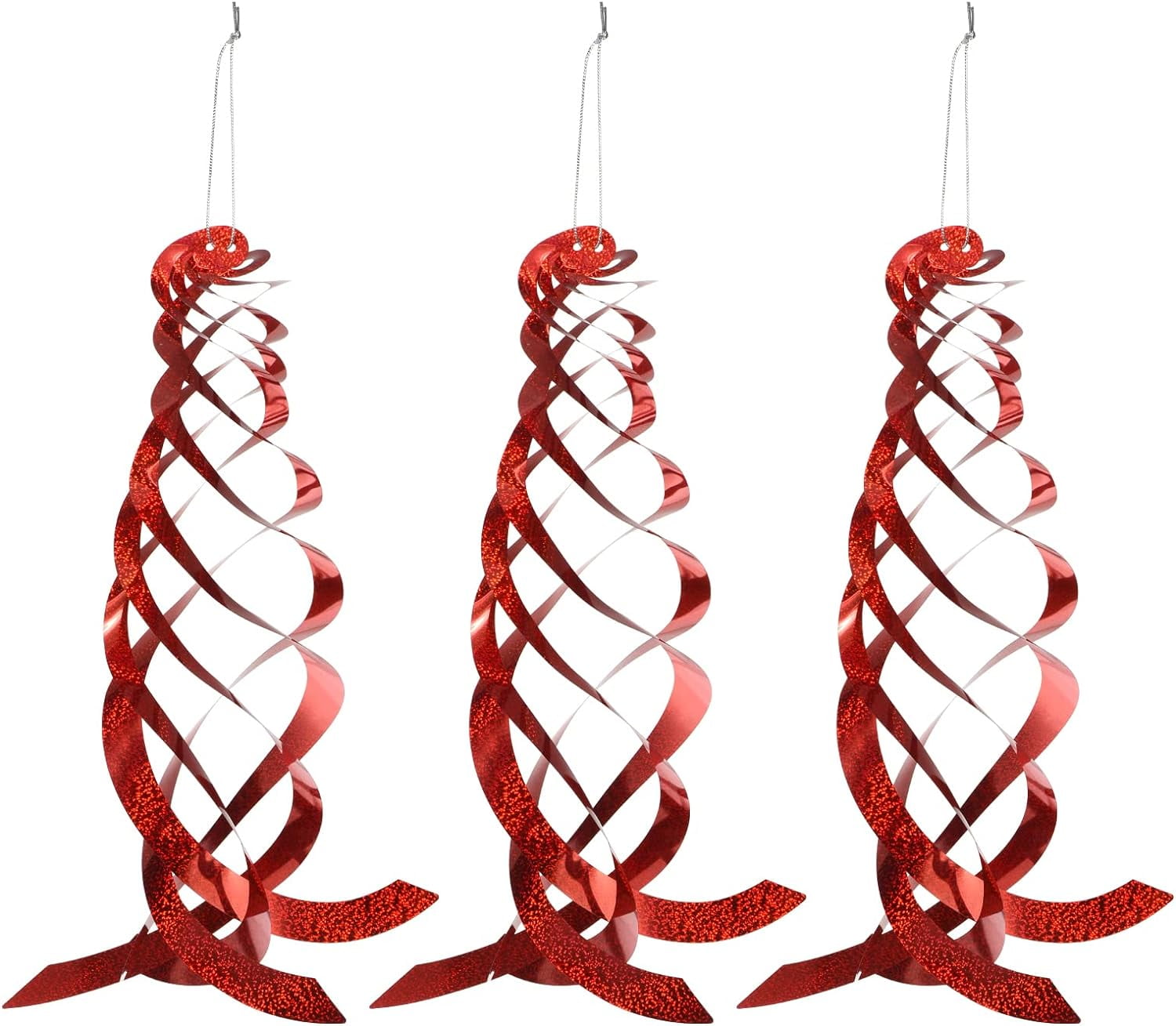 3 Pack Bird Repellent Spiral Reflectors Silver Mylar Spinner, Hanging ...