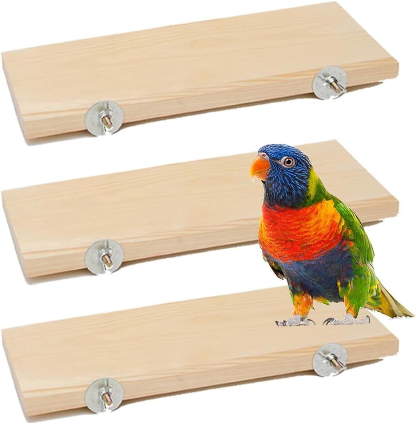 3 Pack Bird Wood Perch Platform Bird Perch Stand Platform Parrot Wood ...