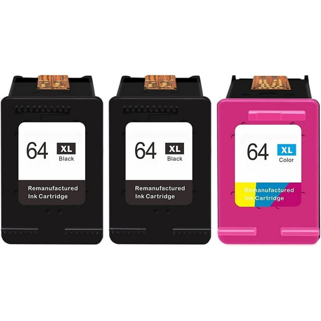 3 Pack Black/Color 64XL 64 XL Replacement Ink Cartridge compatible for ...