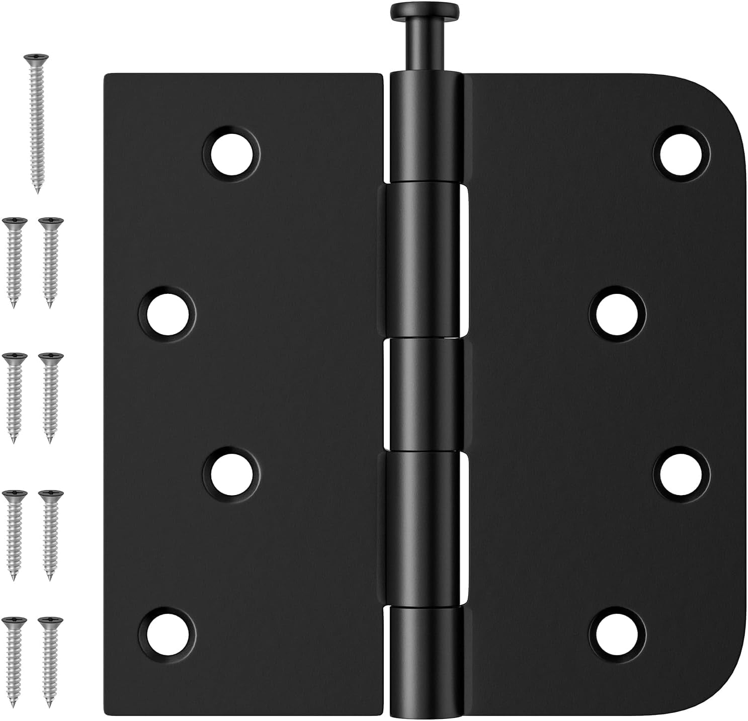 3 Pack Black Door Hinges 4 Inch, Exterior Door Hinges with Square & 5/8 ...