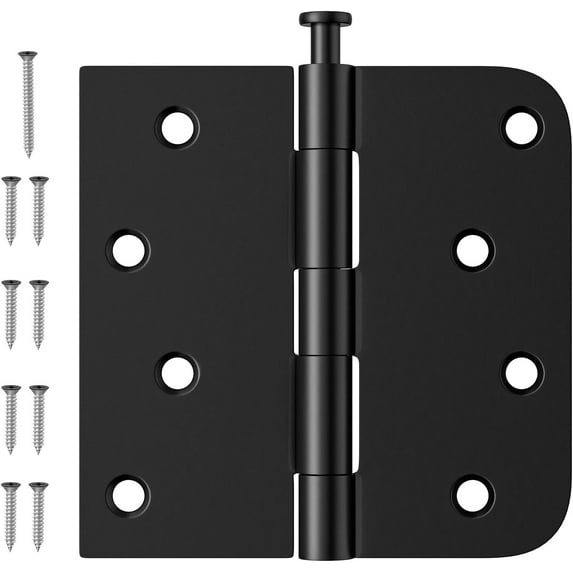 3 Pack Black Door Hinges 4 Inch, Exterior Door Hinges with Square & 5/8 ...