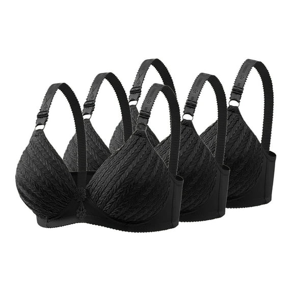 3-Pack Black Everyday Bras for Women Wireless Bralette, Soft Comfy T ...