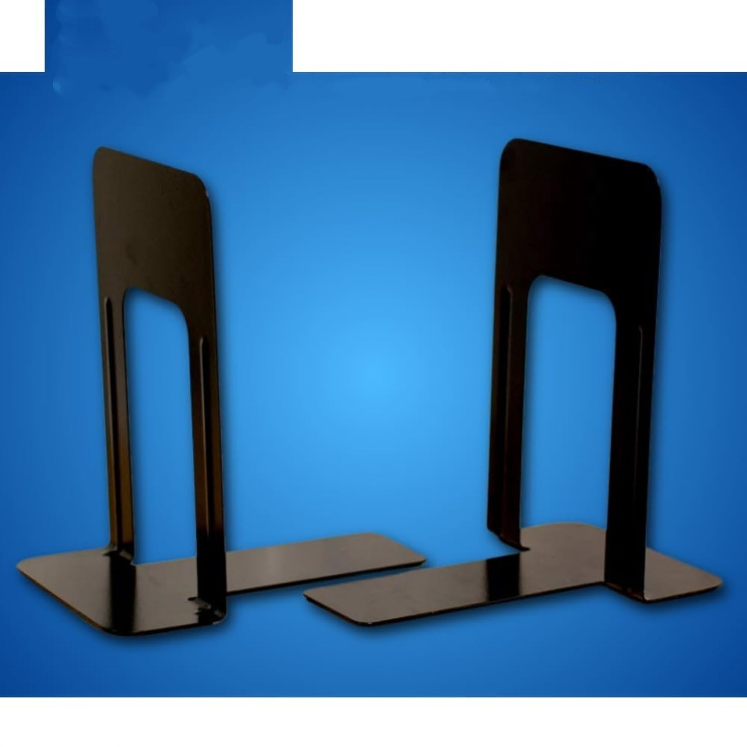 3 Pack Black Metal L-Shaped Non-Skid Bookends for Heavy Books, 6 Pieces ...
