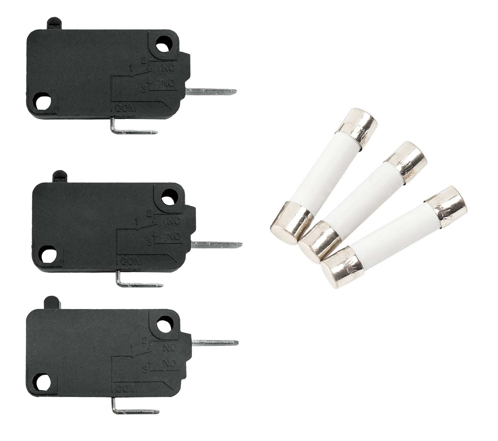 3 Pack Black Microwave Oven Door Switch Replacement Part, 16A 125VAC ...