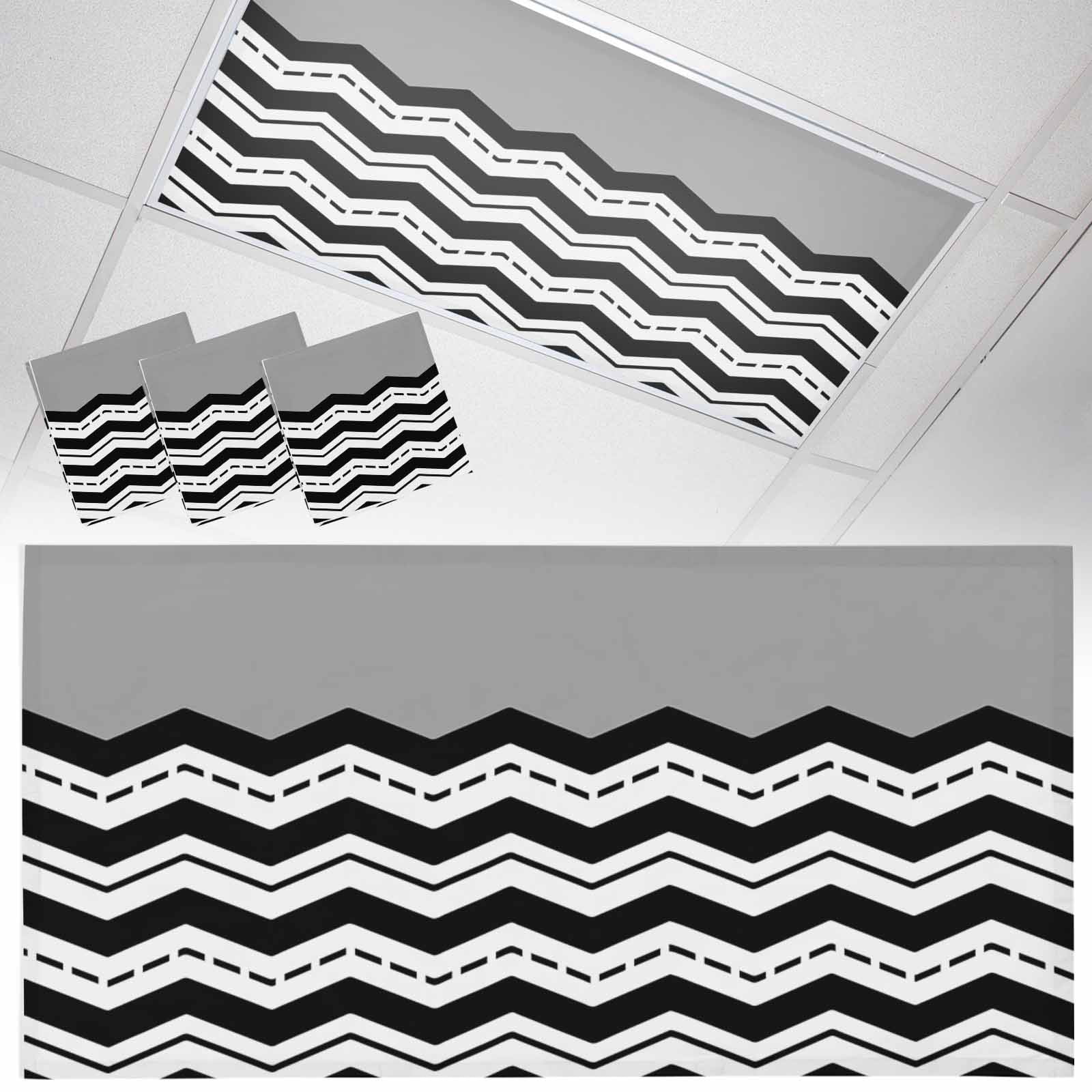 3 Pack Black Ripple Fluorescent Light Covers for Ceiling Lights Black ...