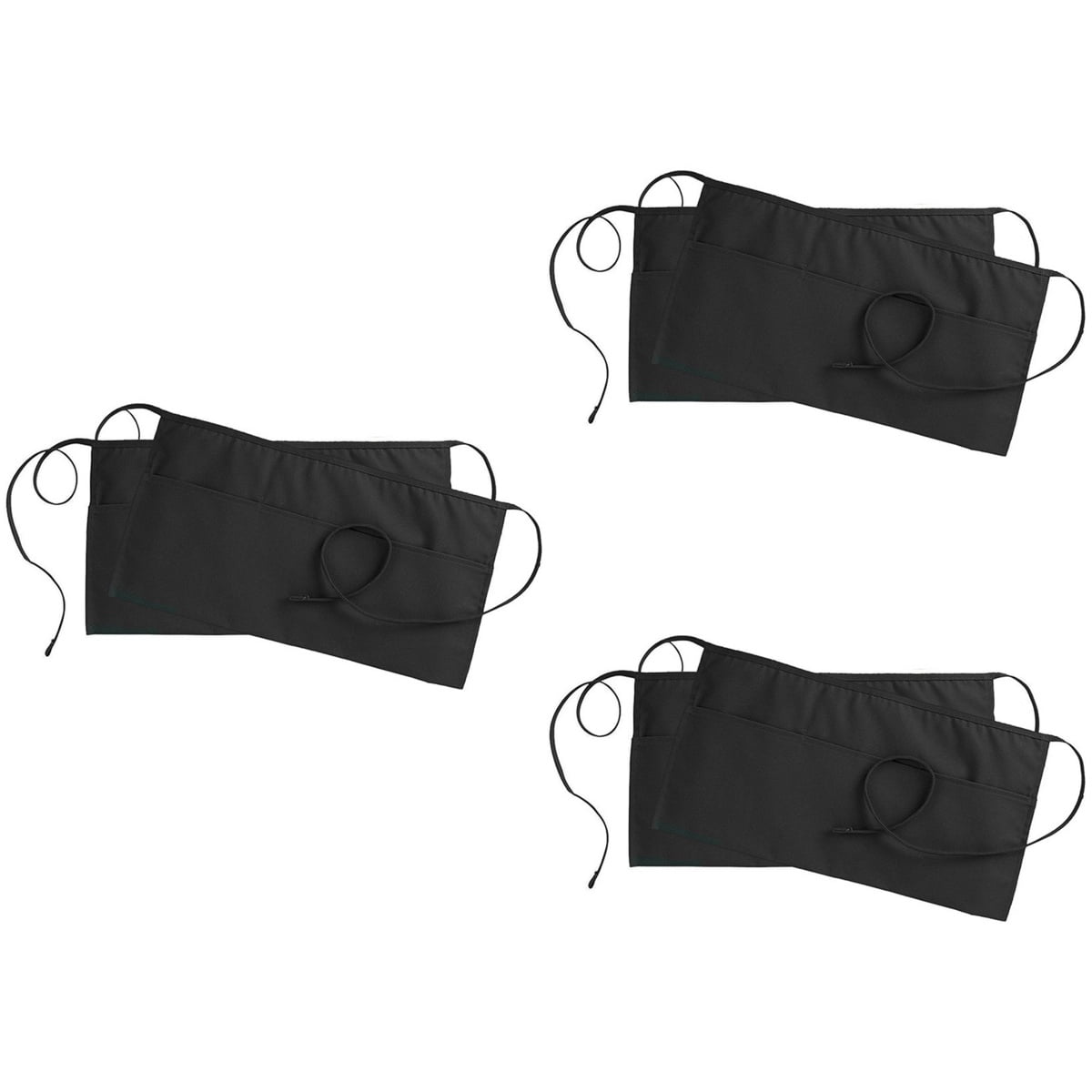 3 Pack Black Server Apron Aprons for Adults Half Men and Women ...