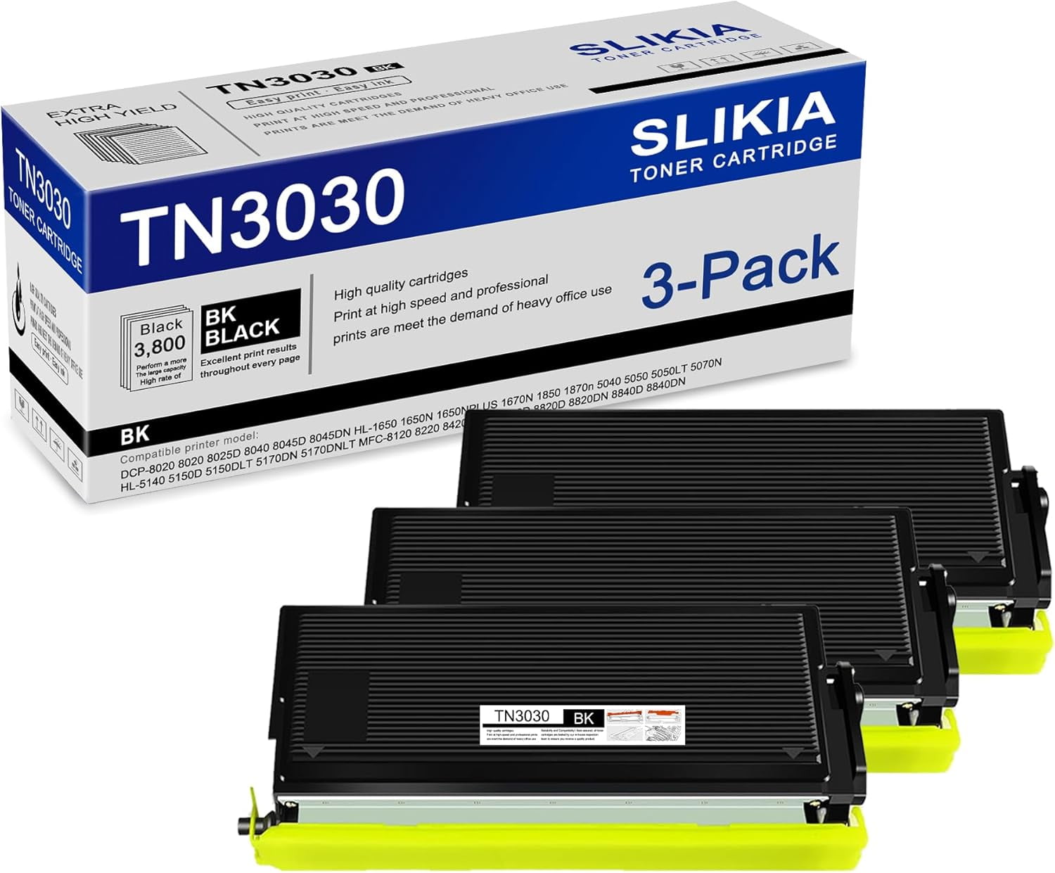 3-Pack Black TN3030 Toner Cartridge: Compatible TN3030 TN-3030 ...