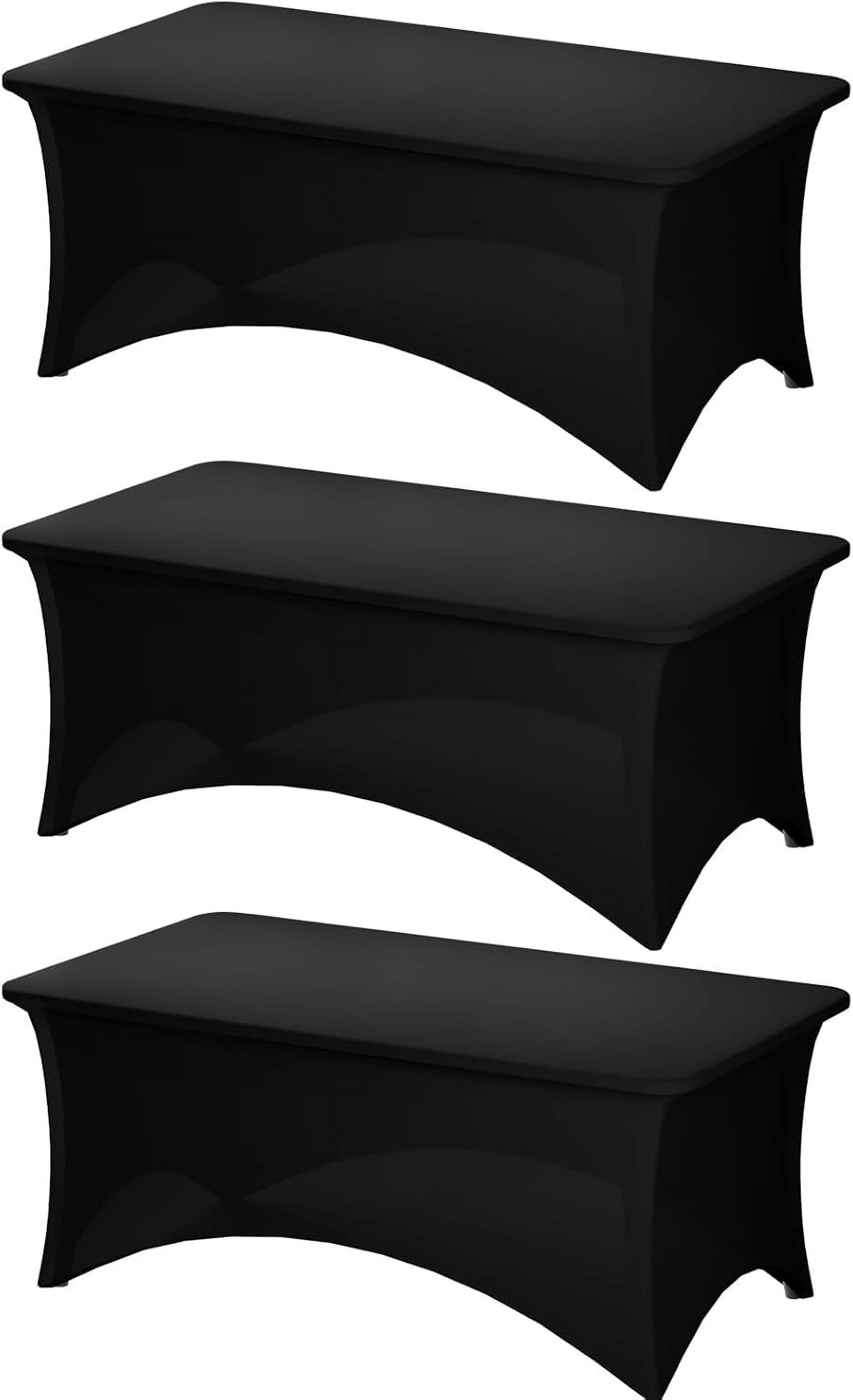 3 Pack Black Table Cloth for 6 Foot Rectangle Tables, Rectangular ...