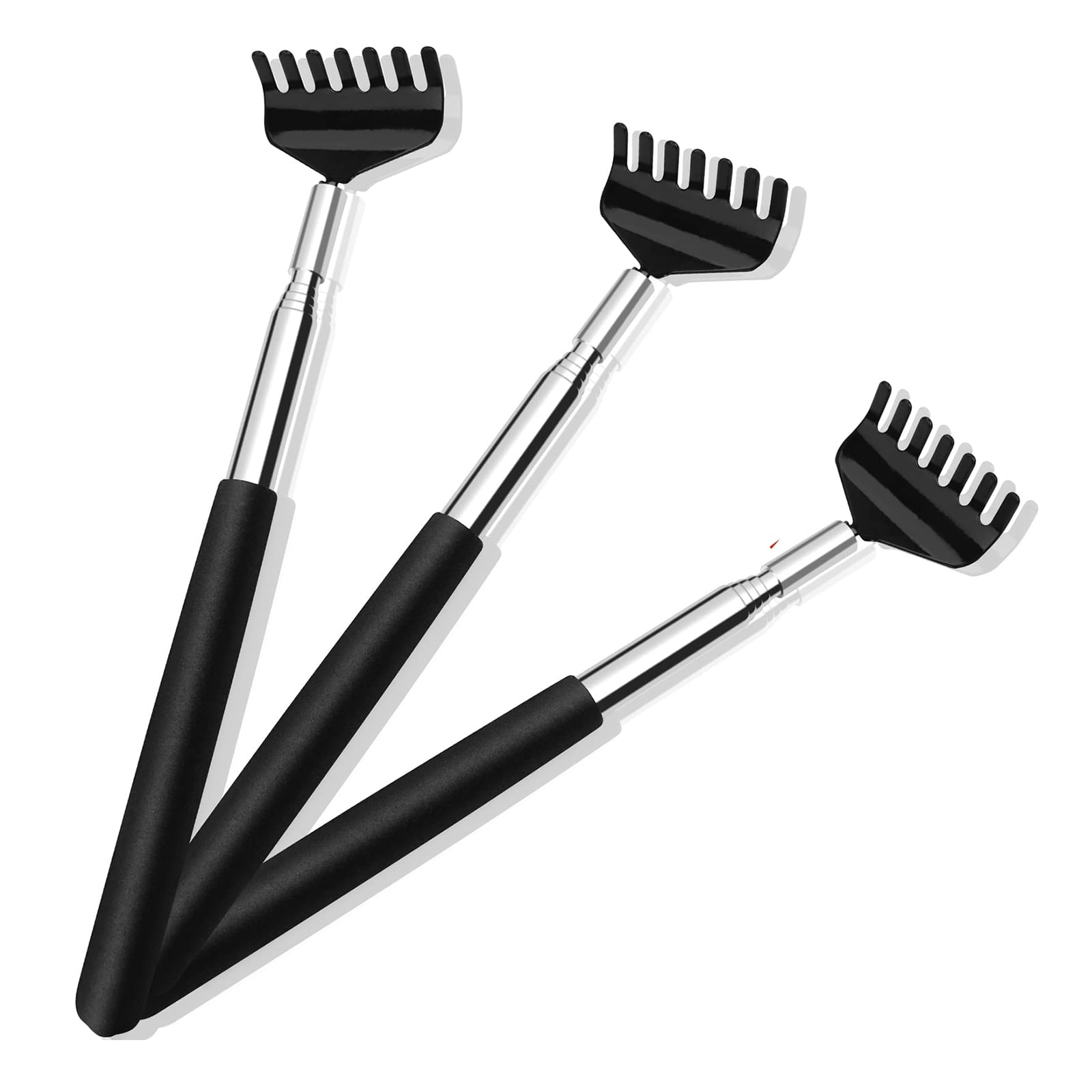 3 Pack Black Telescopic Back Scratcher, ELASO Portable Extendable ...
