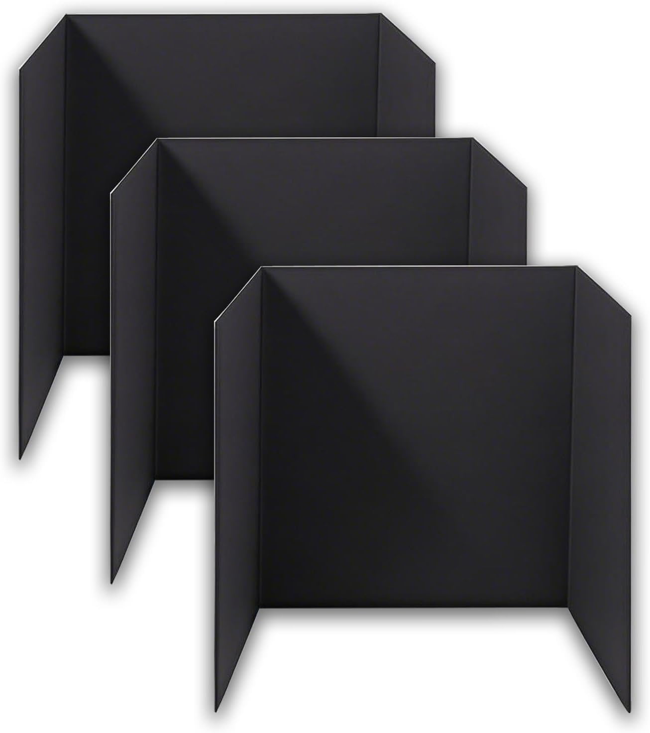 3-Pack Black Trifold Display Boards, 24 x 16 Inches Tri-Fold Corrugated ...