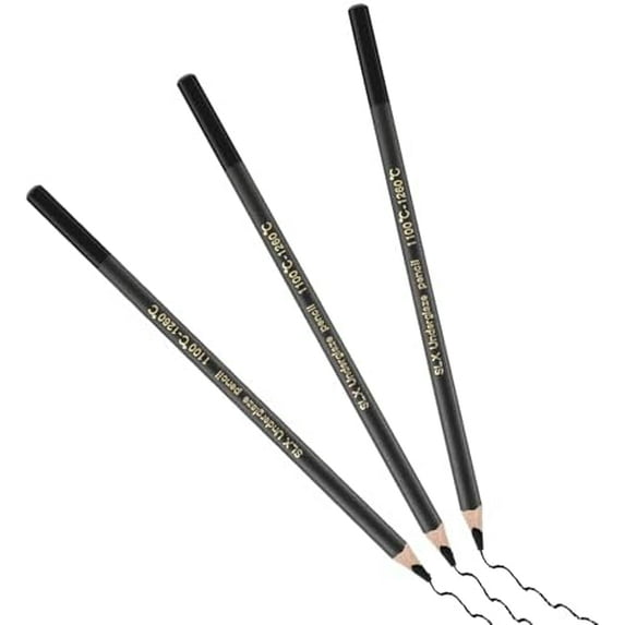 3 Pack Black Underglaze Pencils for Ceramics Pottery Bisque, Underglaze ...