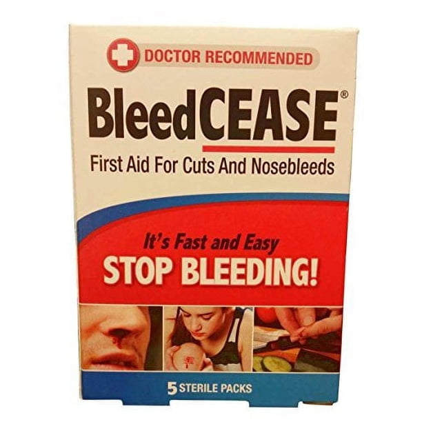 3 Pack BleedCease Stop Bleeding First Aid, Cuts & Nosebleeds, Sterile ...