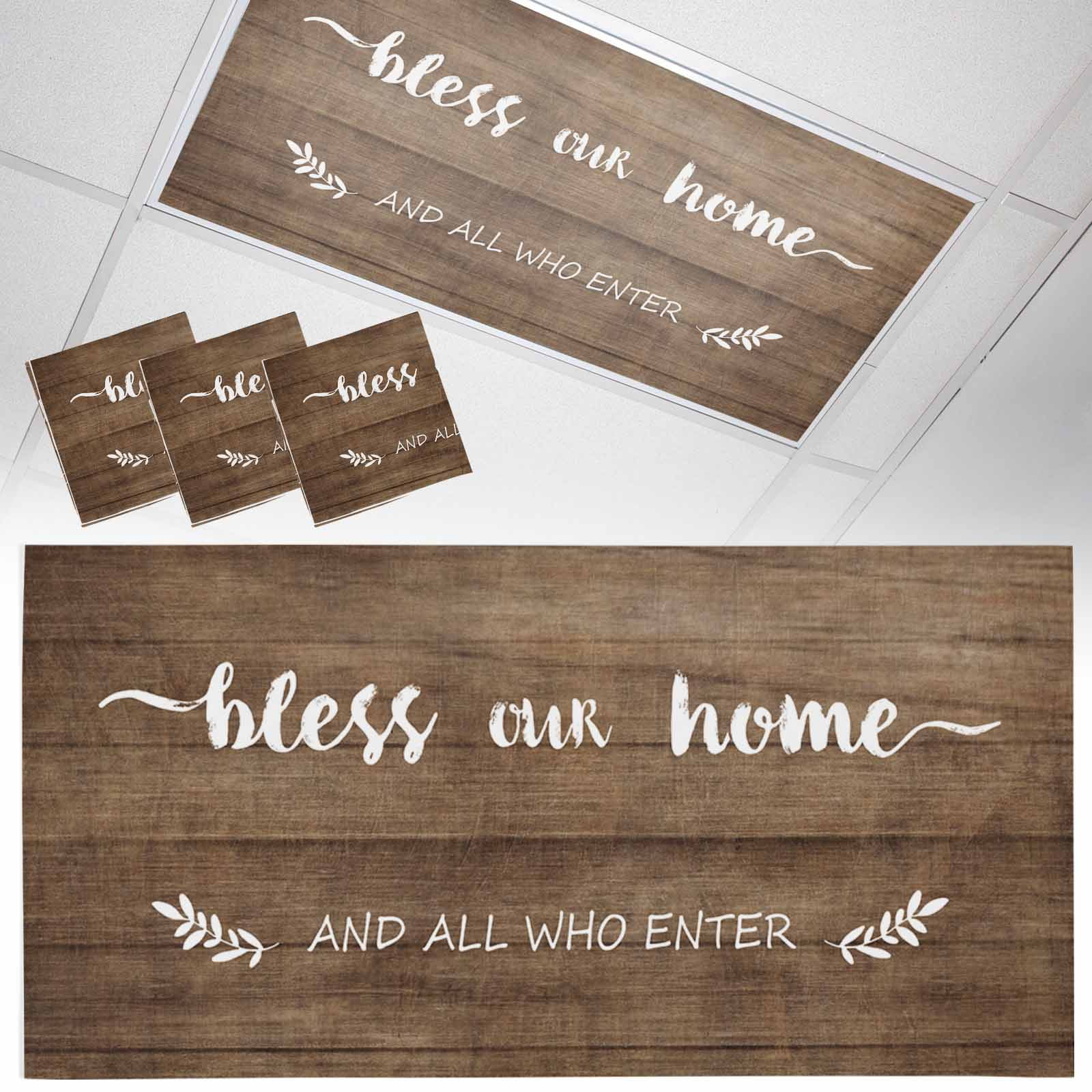 3 Pack Bless Our Fluorescent Light Covers for Ceiling Lights Home and ...