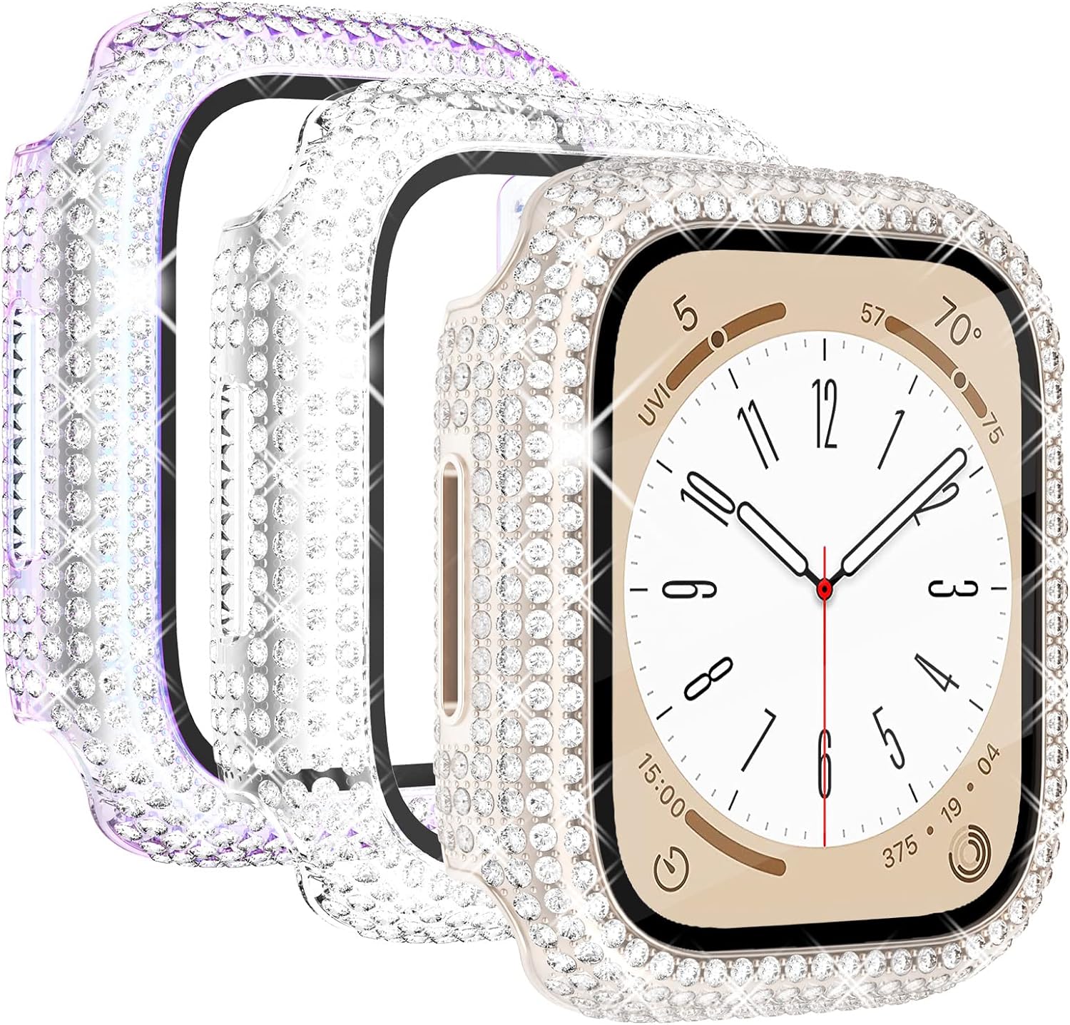 3-Pack Bling Cases Compatible for Apple Watch Case 40mm with Built-in ...