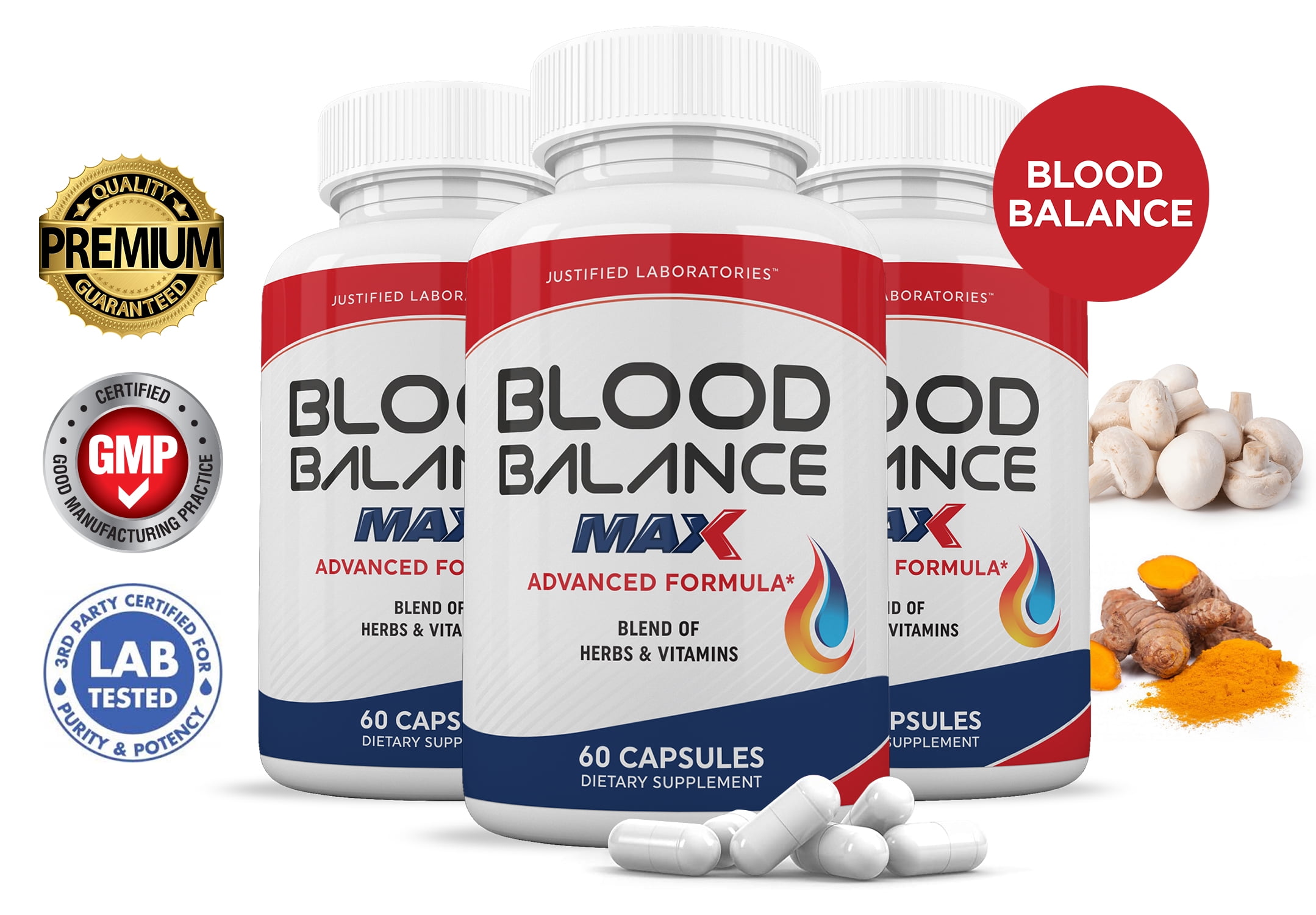 (3 Pack) Blood Balance Max Advanced Formula 1295MG 180 Capsules ...