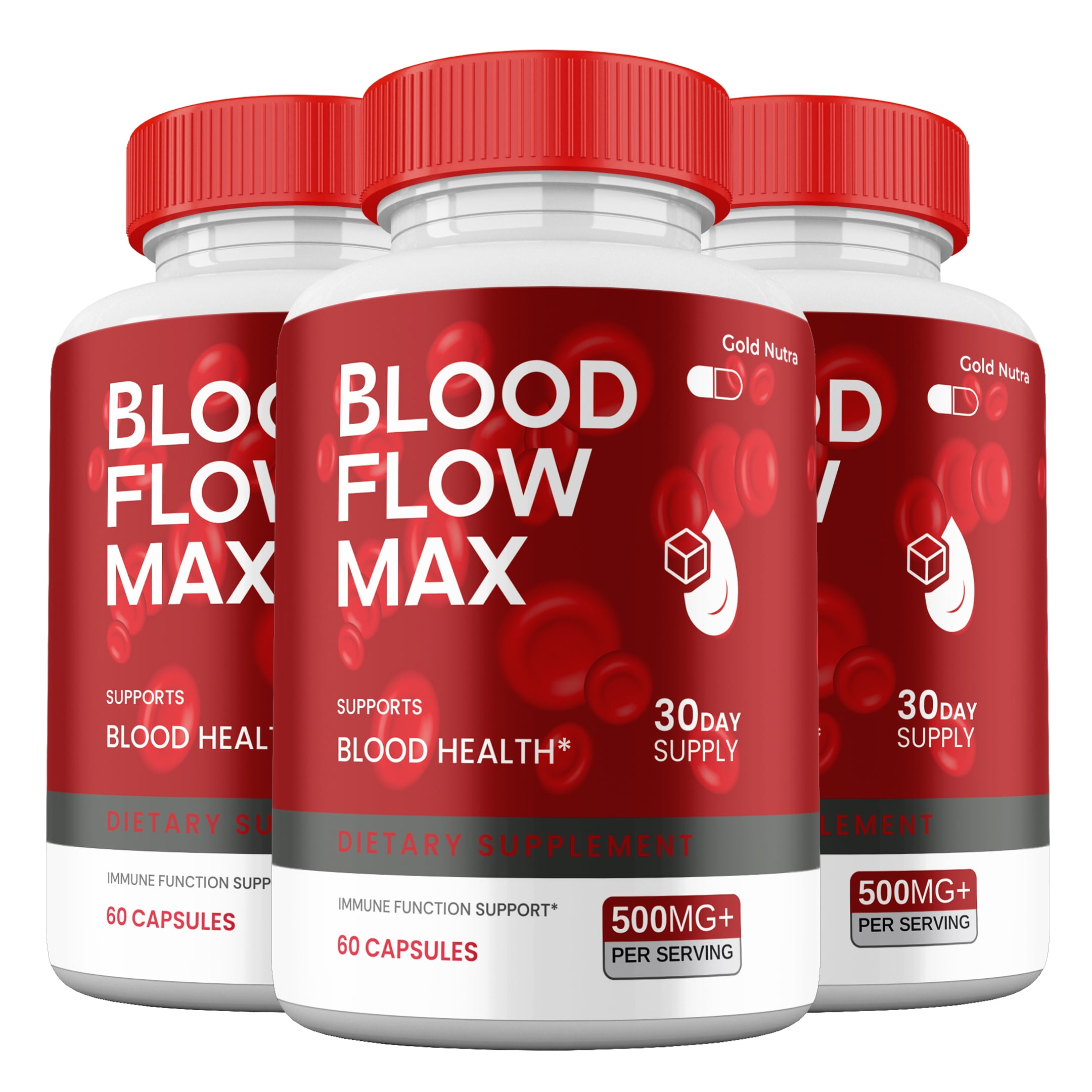 (3 Pack) Blood Flow Max Capsules, High Potency BloodFlow Pills, All ...