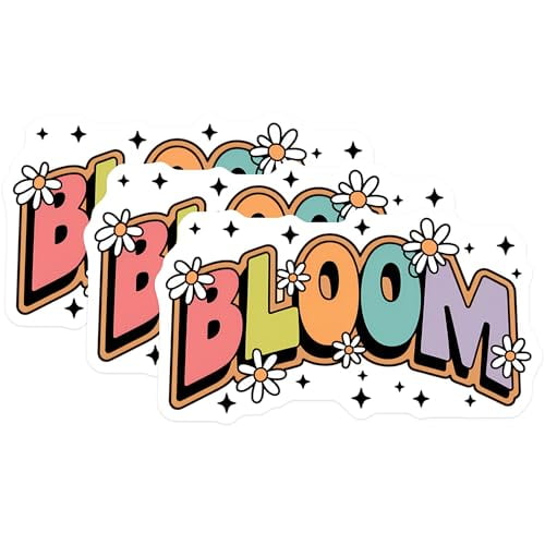 (3 Pack) Bloom Decals - Floral Decals - Groovy Sticker - 3 Inches On ...