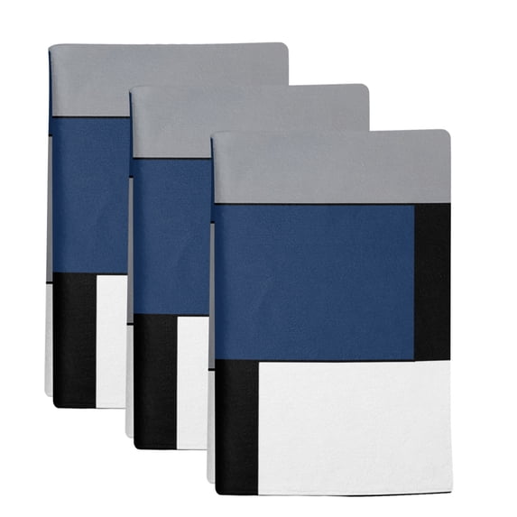 3 Pack Blue Gray Kitchen Towels Abstract Color Block Geometric Modern ...
