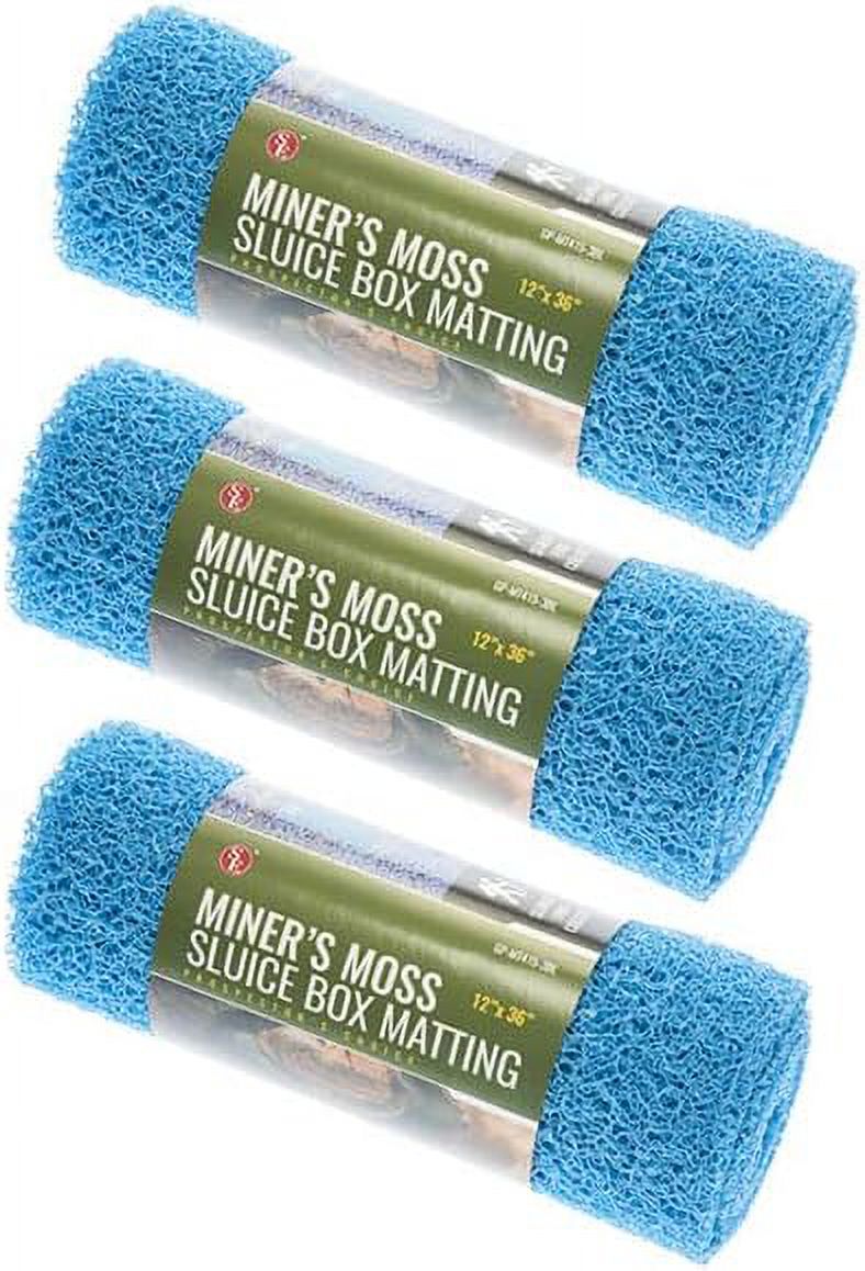 3 Pack Blue Miner's Moss 12X36x10mm Sluice Box Matting, Gold Panning ...