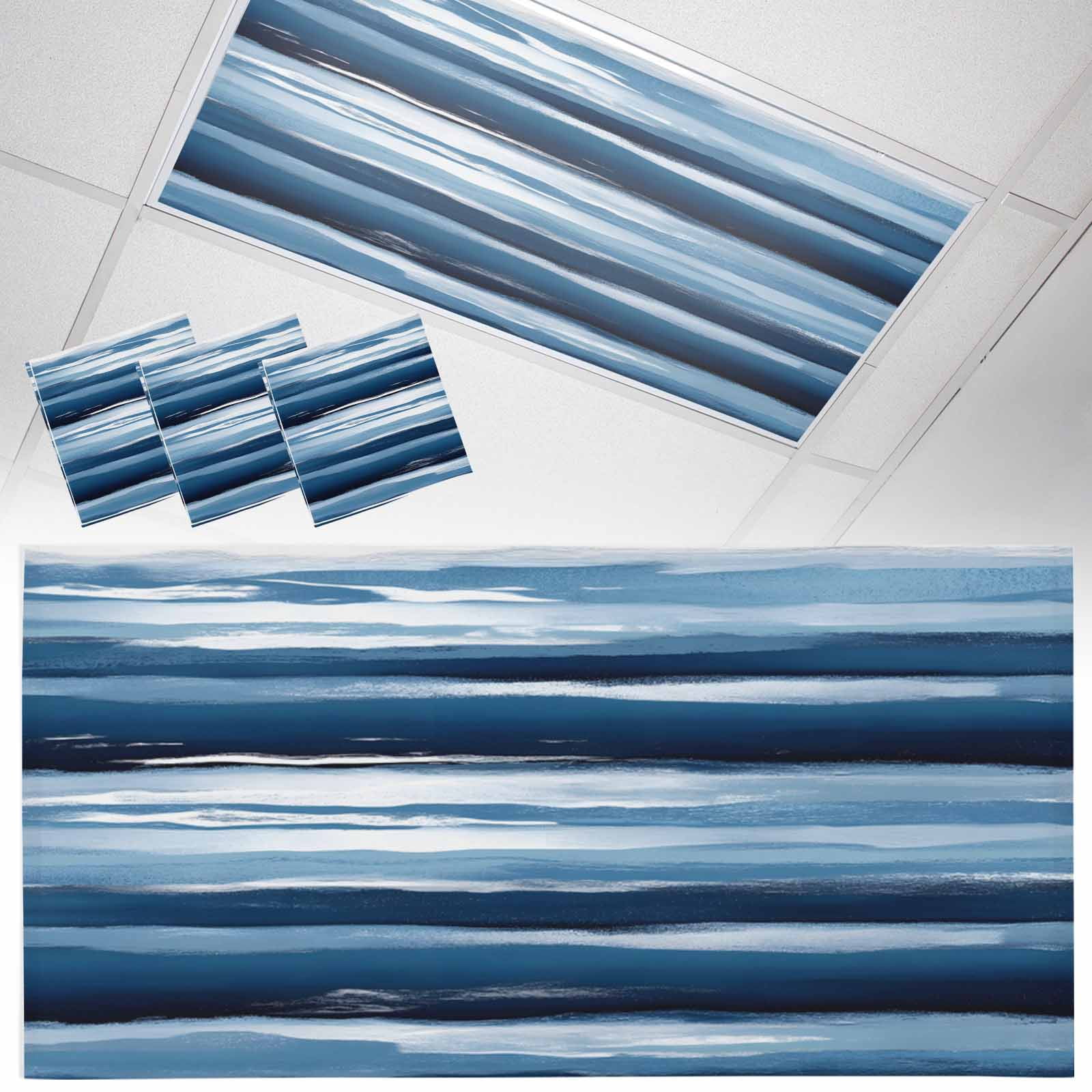 3 Pack Blue Ripple Fluorescent Light Covers for Ceiling Lights ...