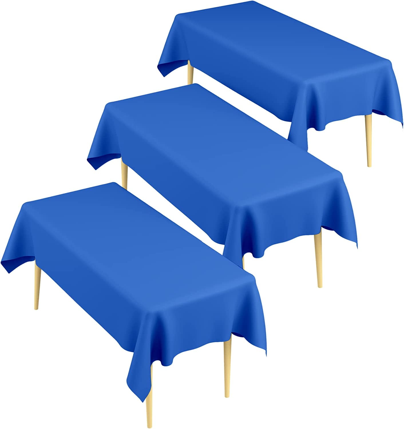3 Pack Blue Tablecloth , Blue Table Cover , Party Picnic Decorative Rectangle Tablecloth, 54 x ...