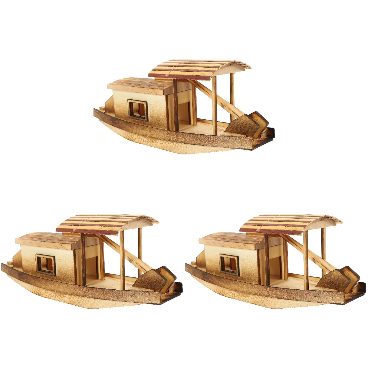 3 Pack Boat Model Kids Wood Projects Models Decorate Wooden Kits for ...