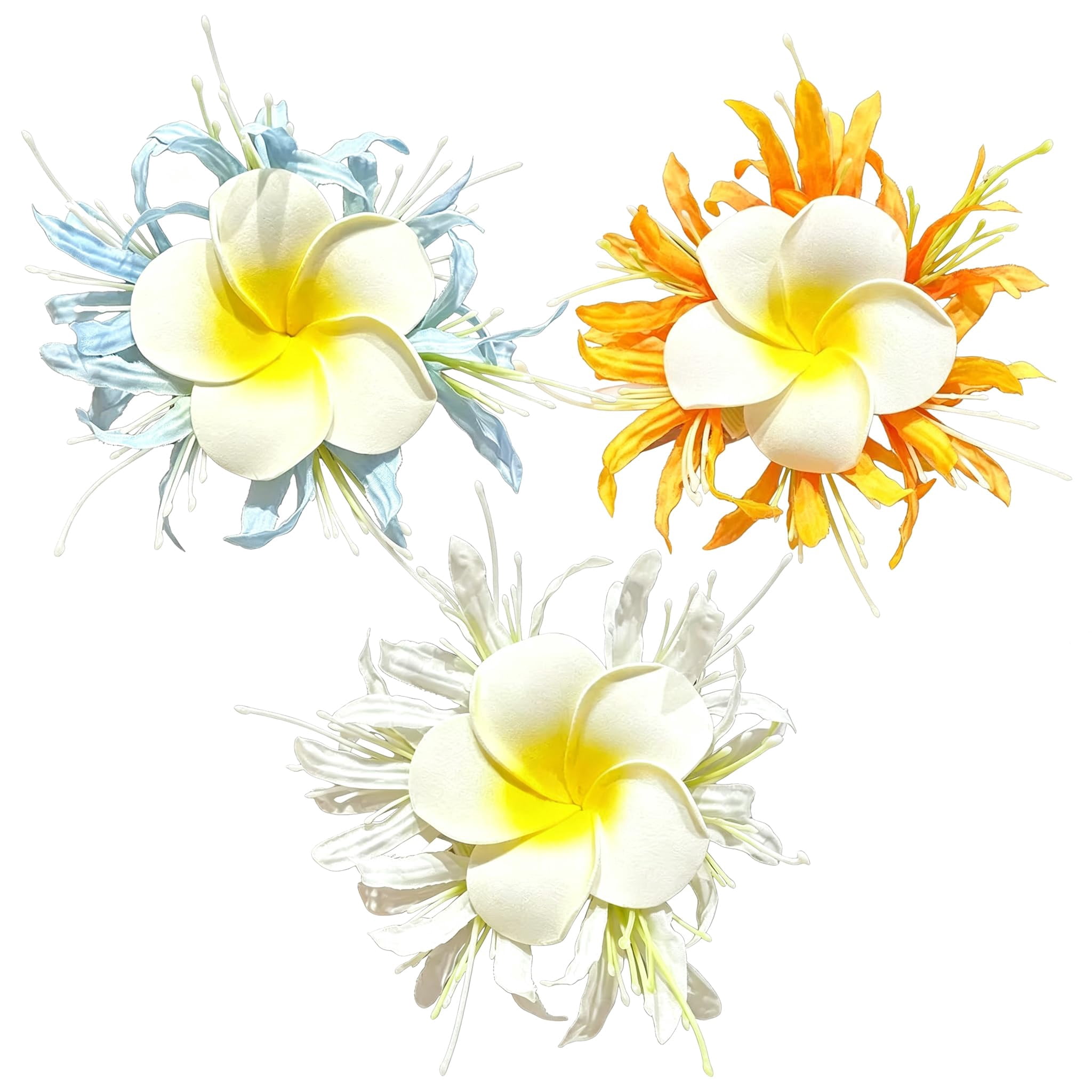 3 Pack Bohemian Hawaiian Flower Hair Clips, Hair Accessories for Beach ...
