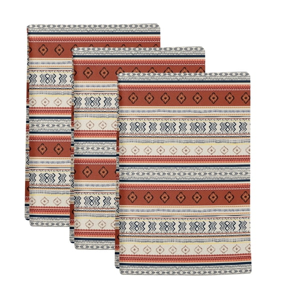 3 Pack Boho Ethnic Kitchen Towels Pastoral Style Lines Geometric ...