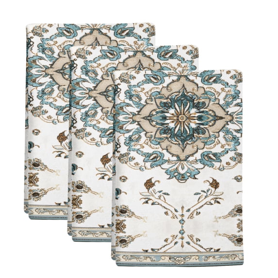 3 Pack Boho Kitchen Towels Retro Blue Floral Vintage Flower Decorative ...